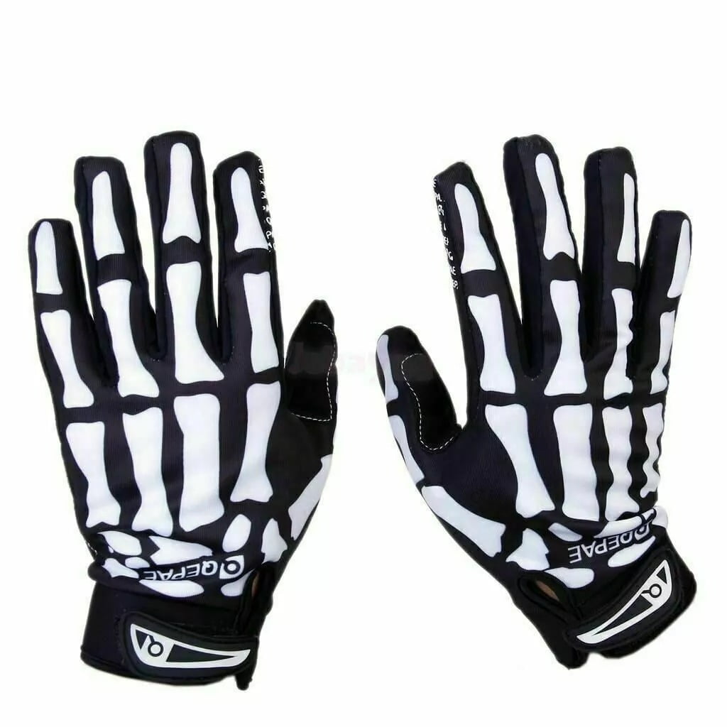 xl biker skeleton bone gloves racing cycling motorcycle mechanics goth ...