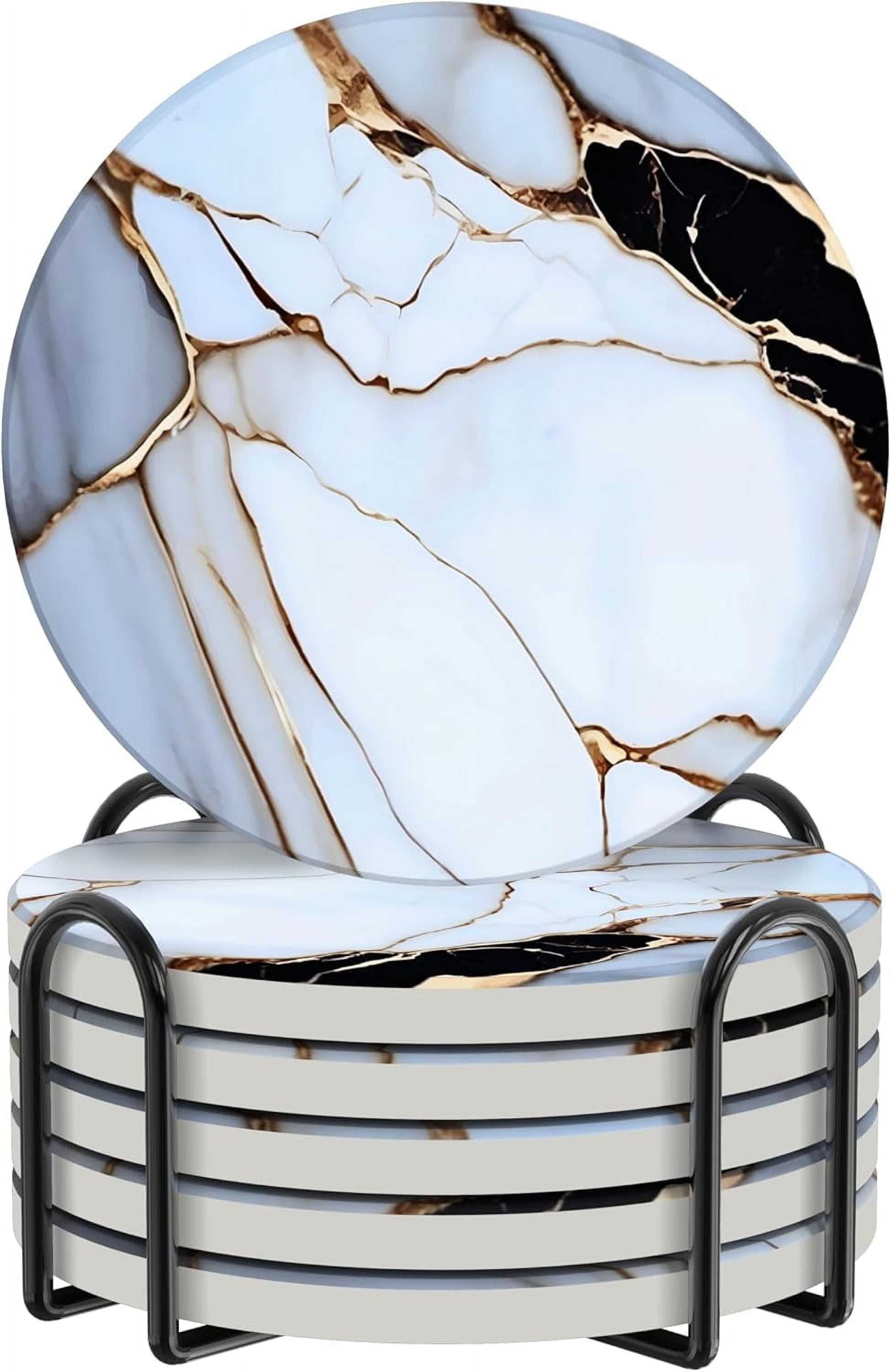 xrboomlife Coasters for Drinks Ceramic Coasters with Holder Absorbent ...