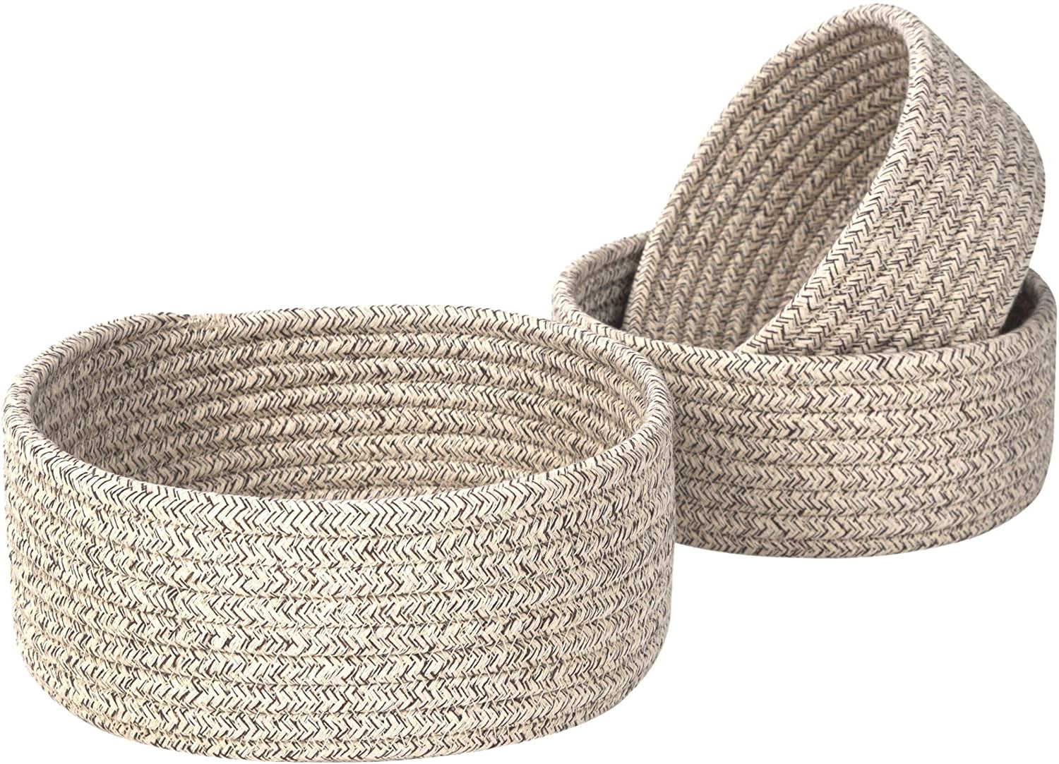 xrboomlife Cotton Rope Nesting Bowls Small Catch All Basket Cute Closet ...