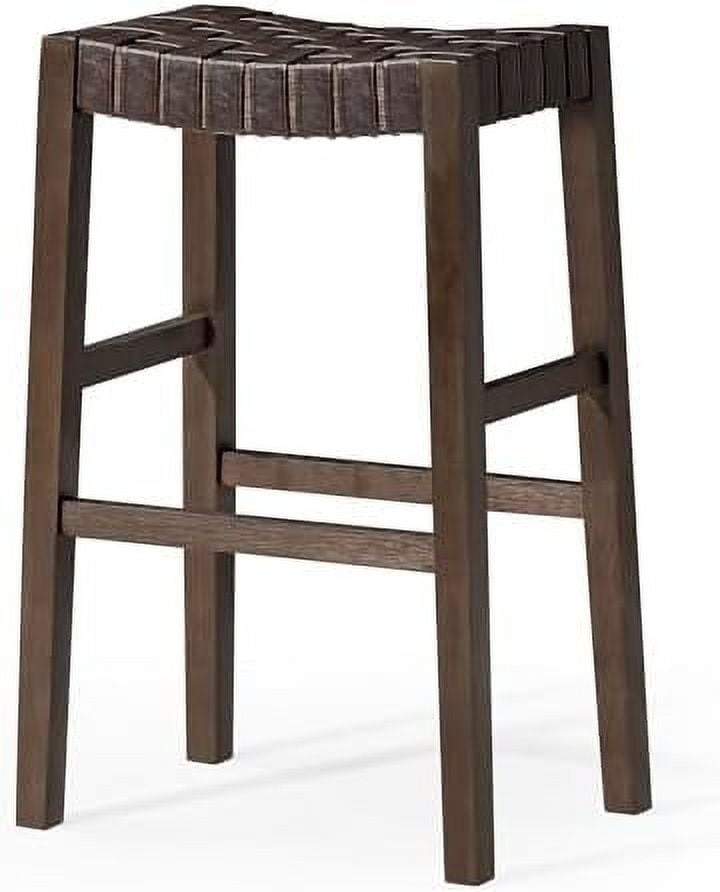 xrboomlife Emerson 31 Inch Tall Height Backless Saddle Barstool in ...