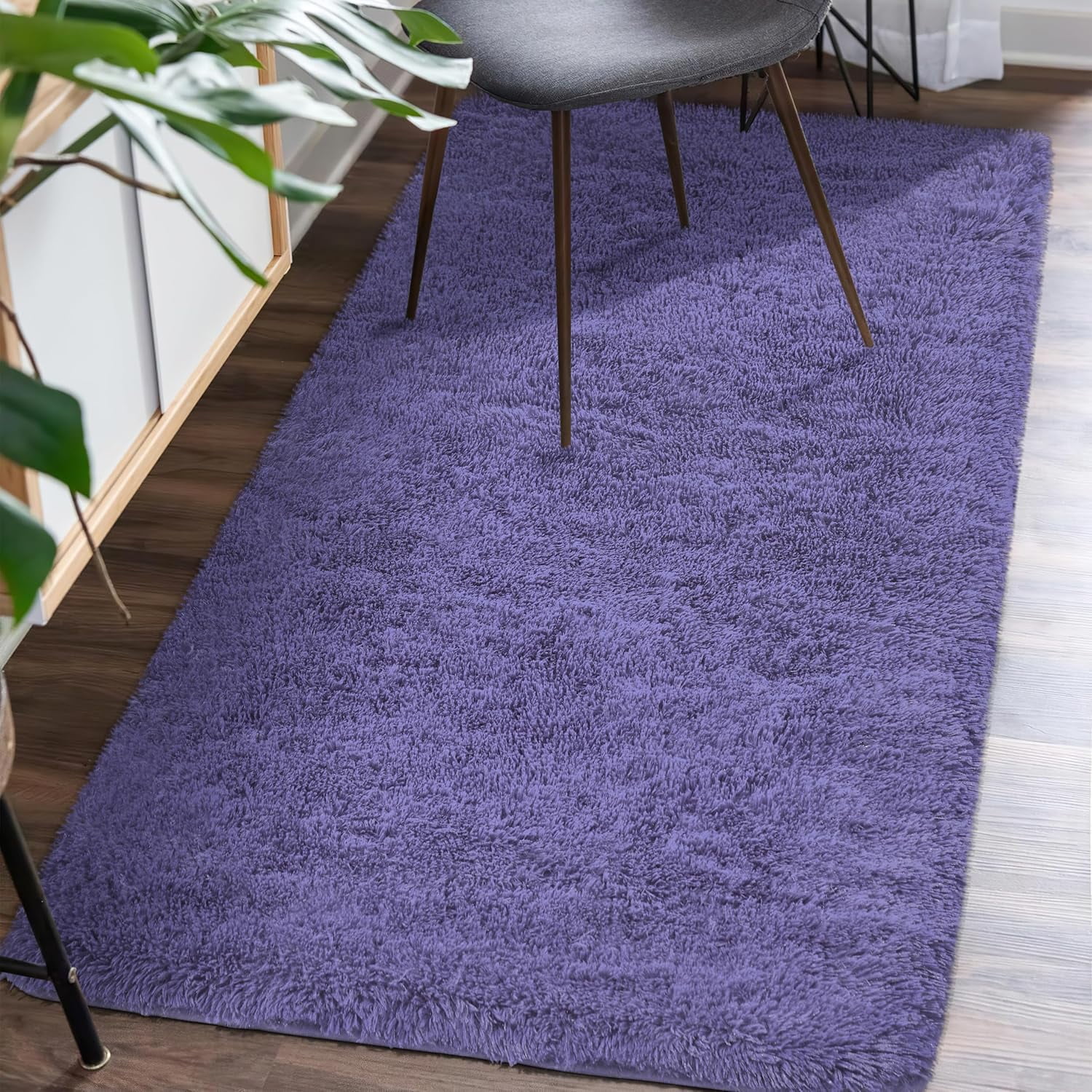 xrboomlife LTKIF Black Fluffy 5x7 Area Rug for Living Room Large Shag ...