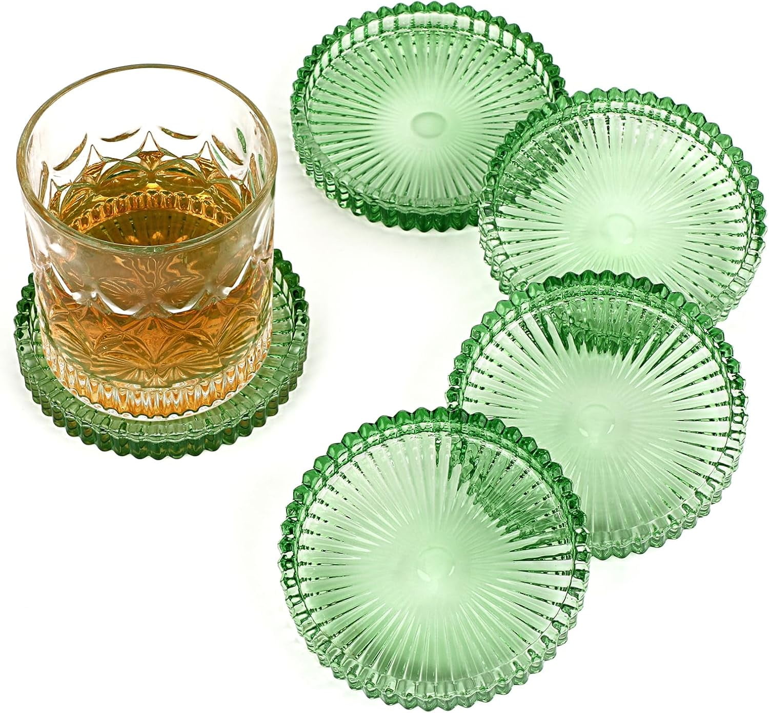 xrboomlife Modern Clear Coaster - Glass Coasters for Drinks Crystal ...