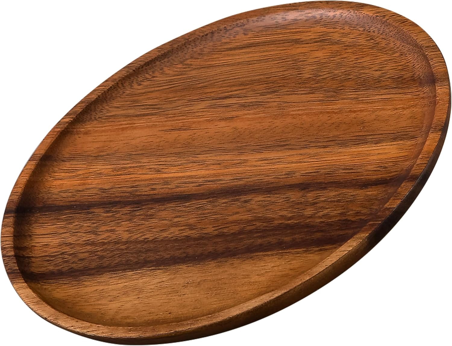 xrboomlife Walnut Wooden Serving Tray - Round Serving Platter 10 ...