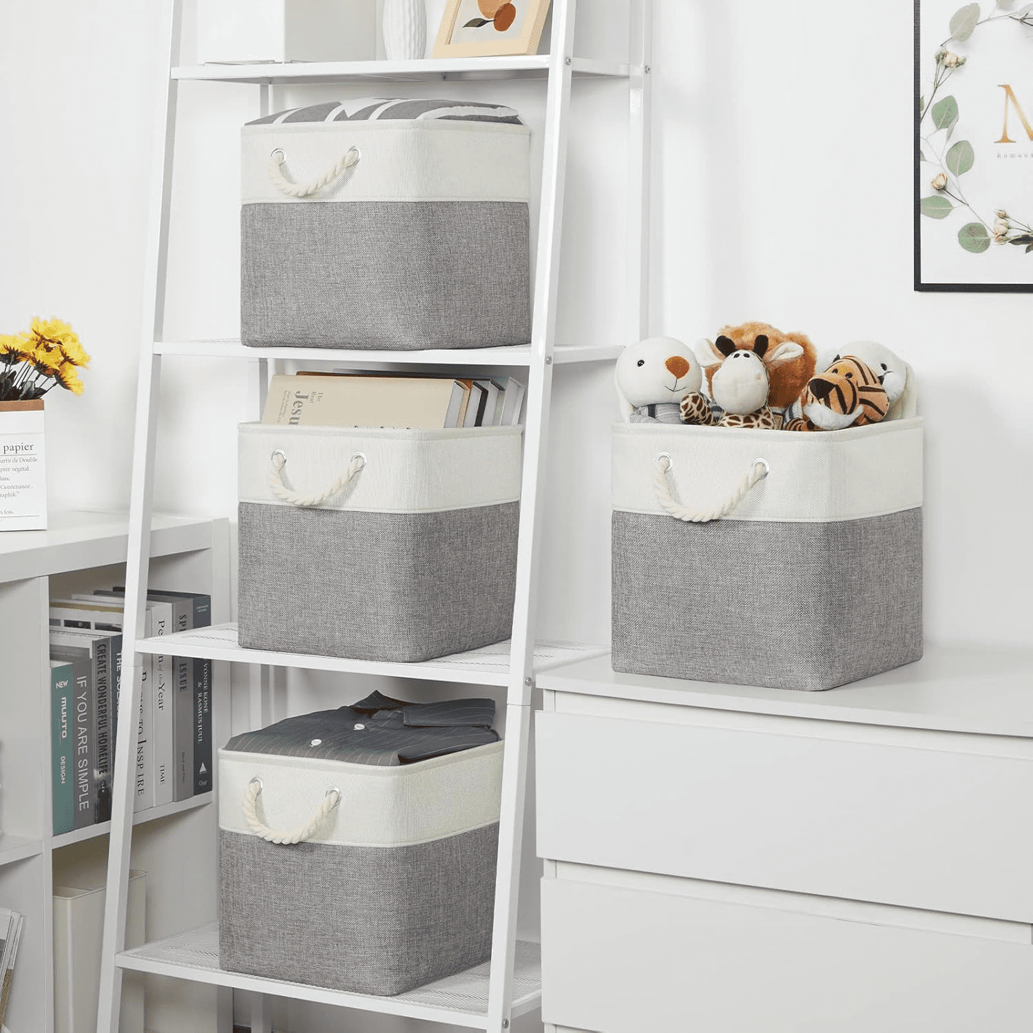 xuahdnsf Cube Storage Bins 11 x 11 Fabric Storage Baskets 4 Pack ...