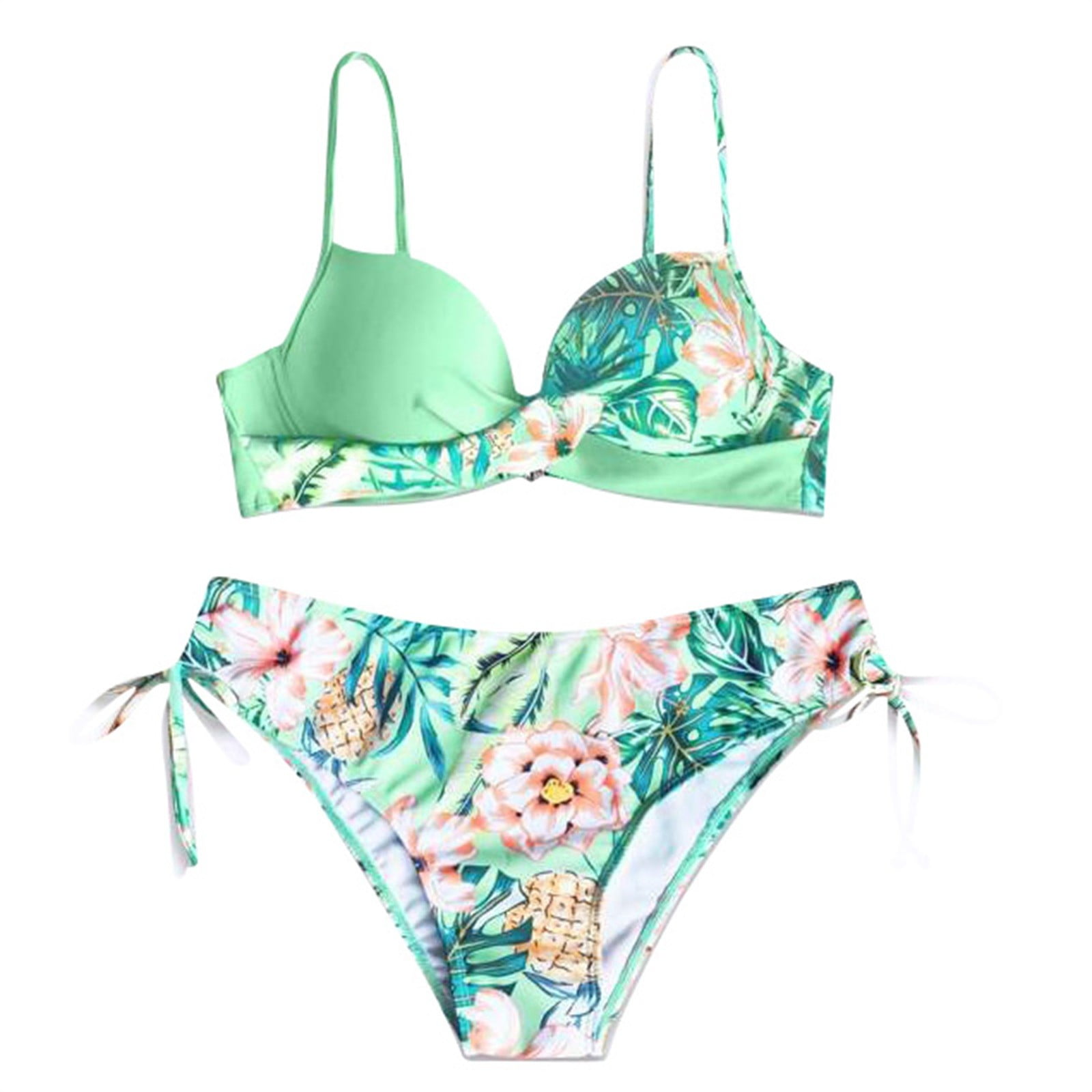 Xuapaodt Bikini Set Bikini Swimsuit Sexy Halter Backless Multicolor