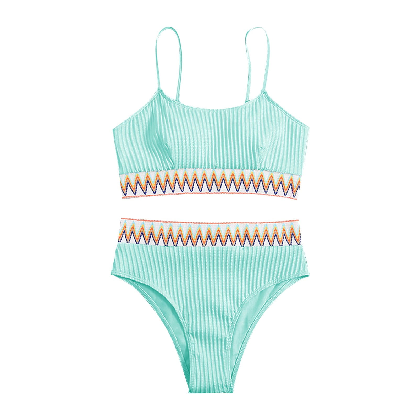 Xuapaodt Bikini Set Womens Solid Three Point Split Bikini Summer Beach