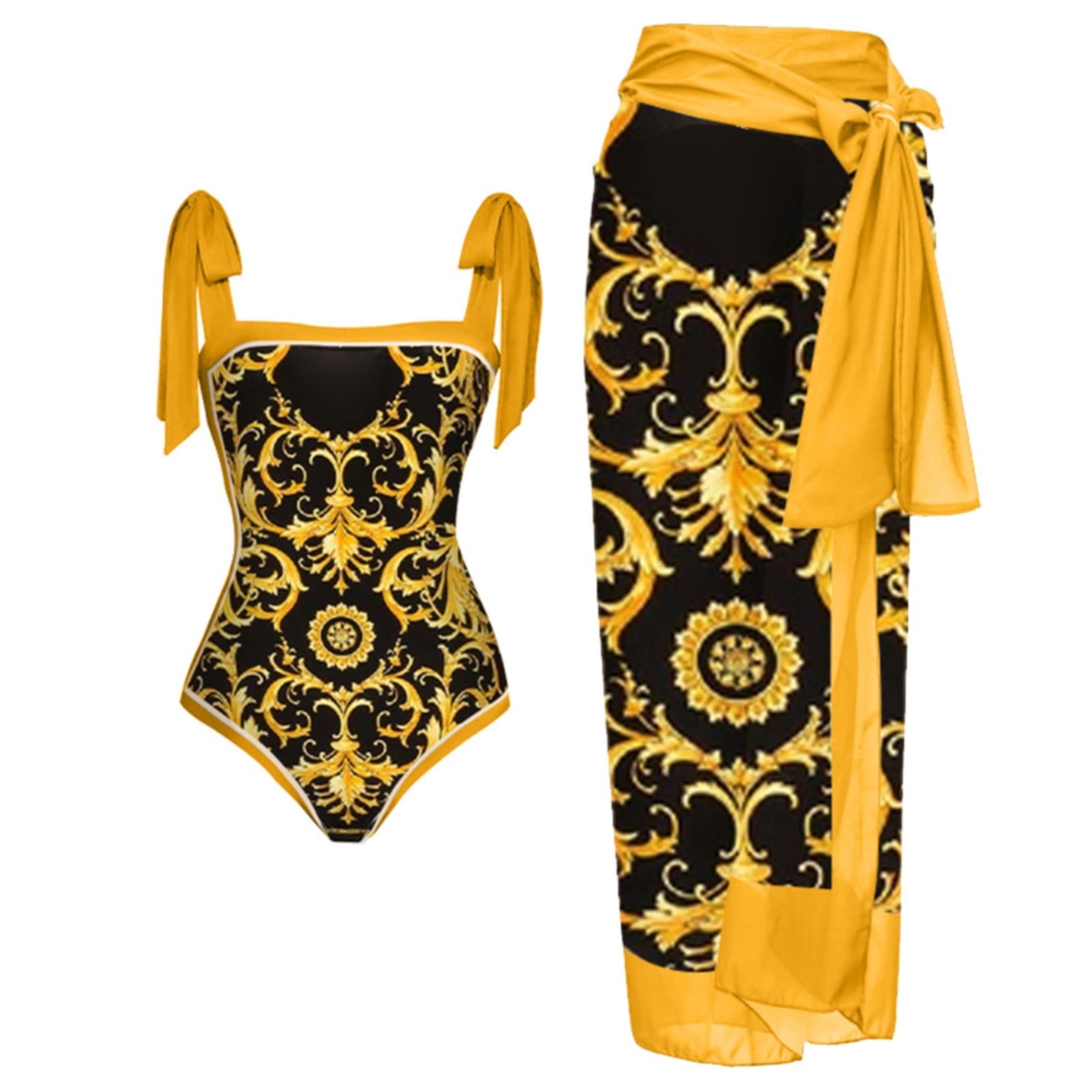 Xuapaodt Inc Summer Swimsuitwomen 1 Piece Swimwear 1 Piece Cover Up Two
