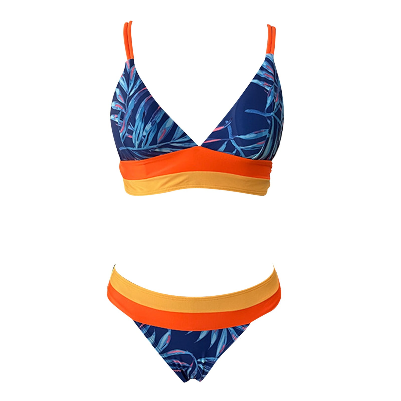 Xuapaodt Summer Two Piece Swimsuitwomens Set Print Leg High Sexy