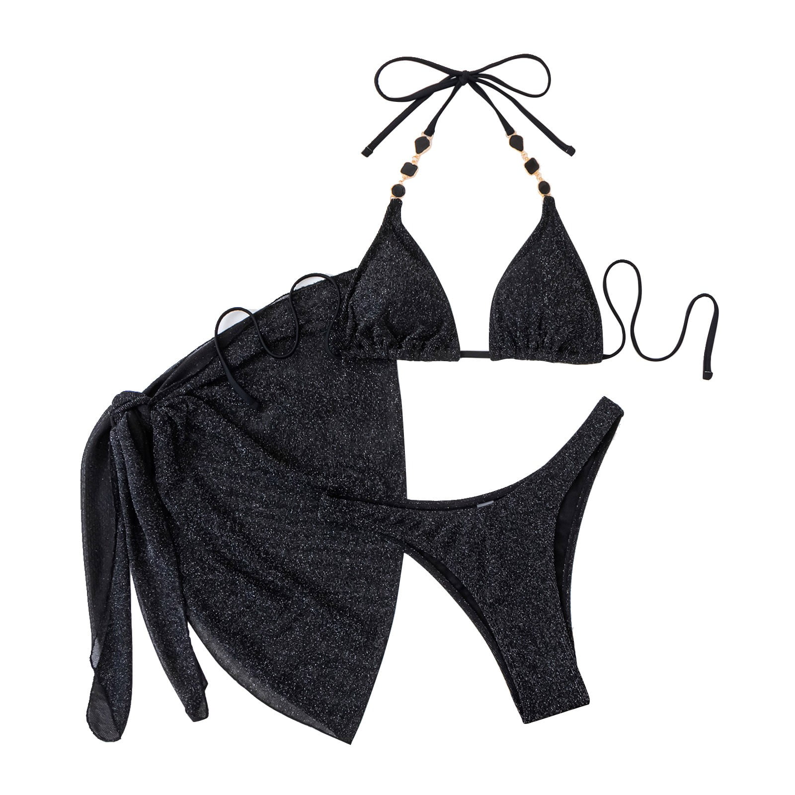 Xuapaodt Summer Two Piece Swimsuitwomens Sexy Backless Bikini Three