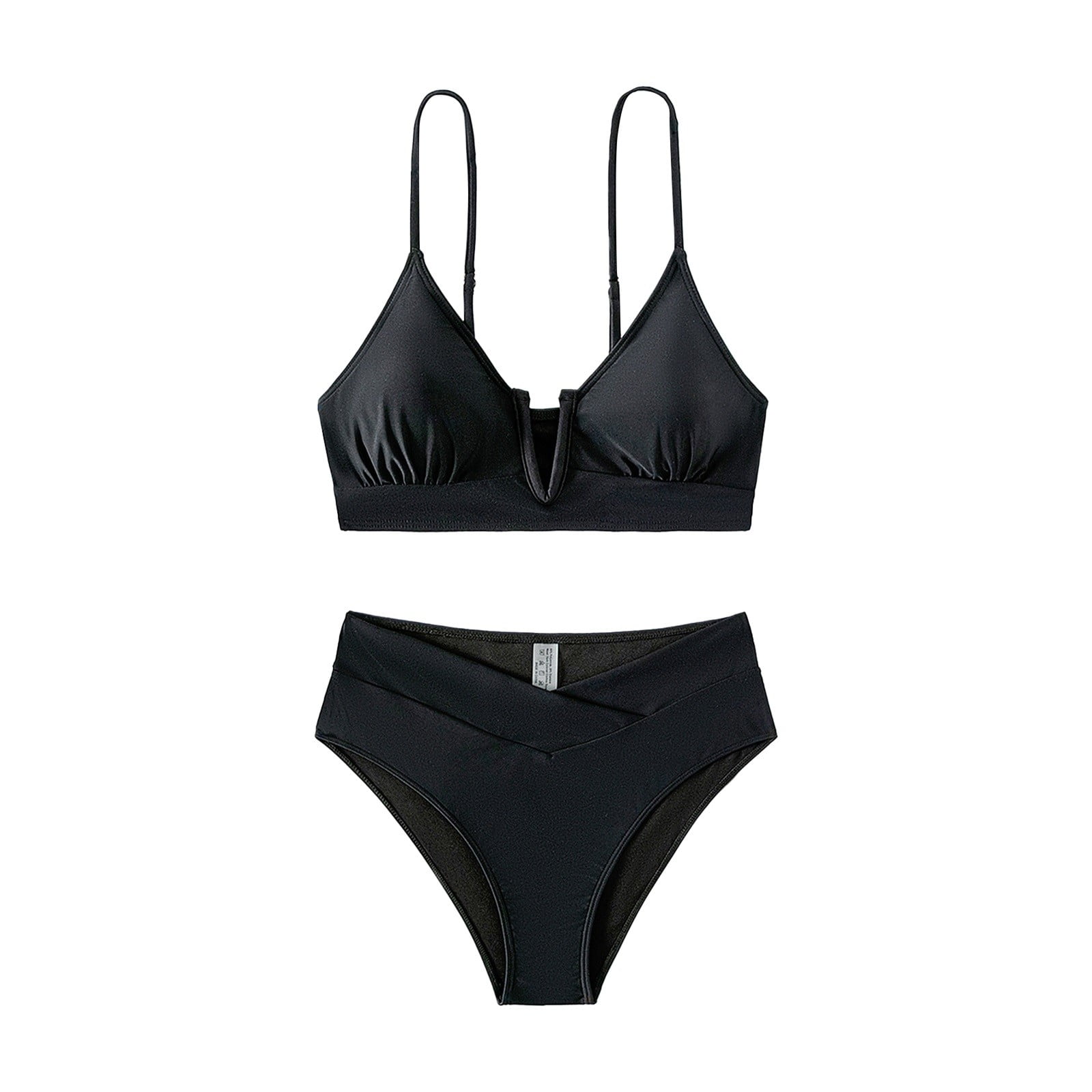 Xuapaodt Summer Two Piece Swimsuitwomens Solid Color V Neck Backless
