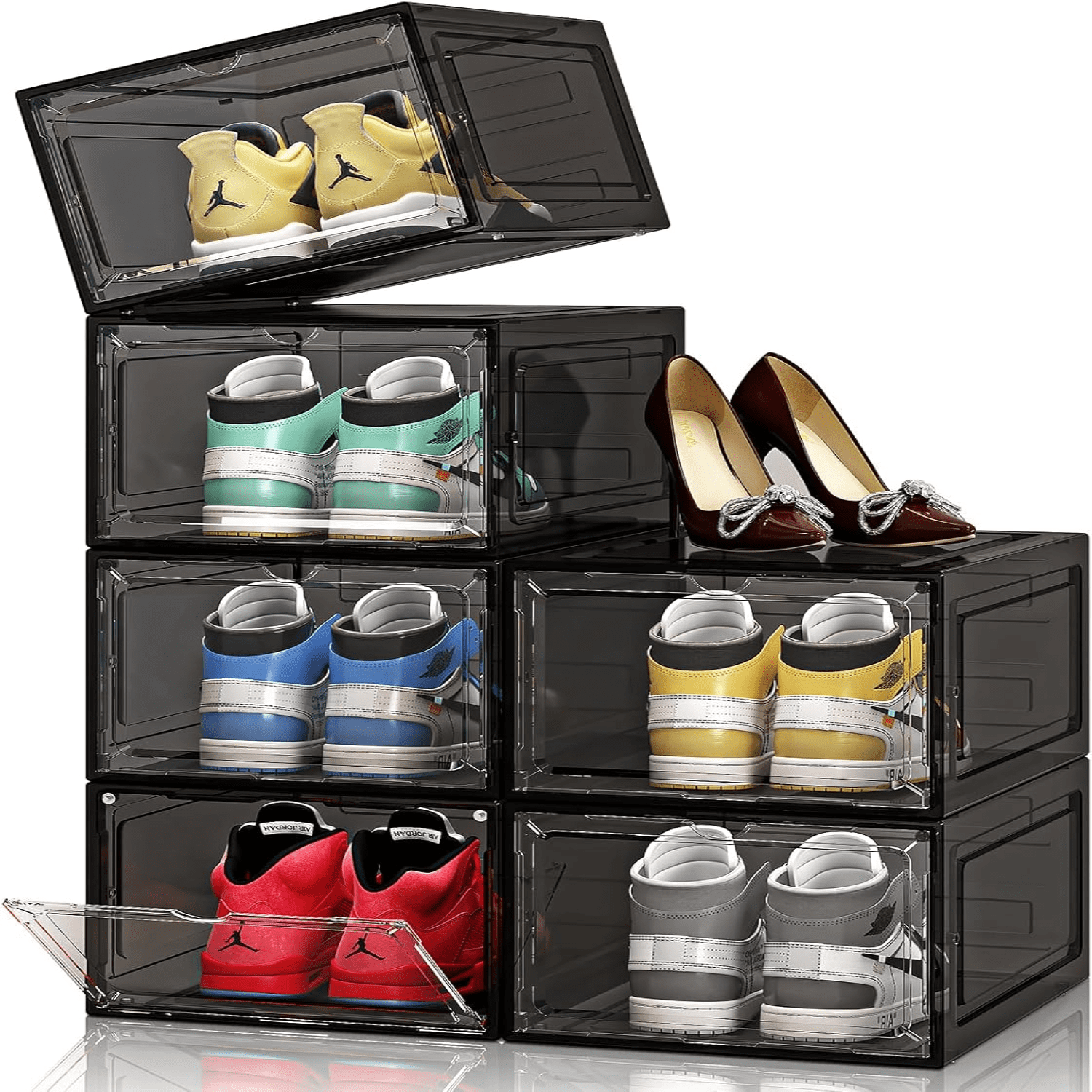 xucix Boot Storage Organizer Tall Boots 5 Pack Clear Shoe Storage Boxes ...