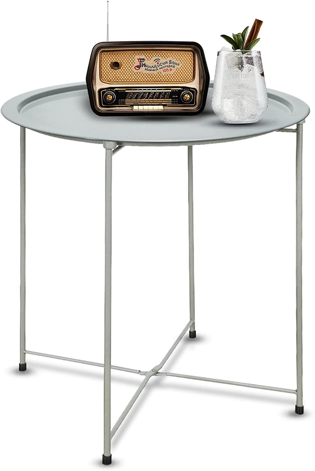 uighvzbn End Table Outdoor Side Table Small Patio Table Metal Side ...