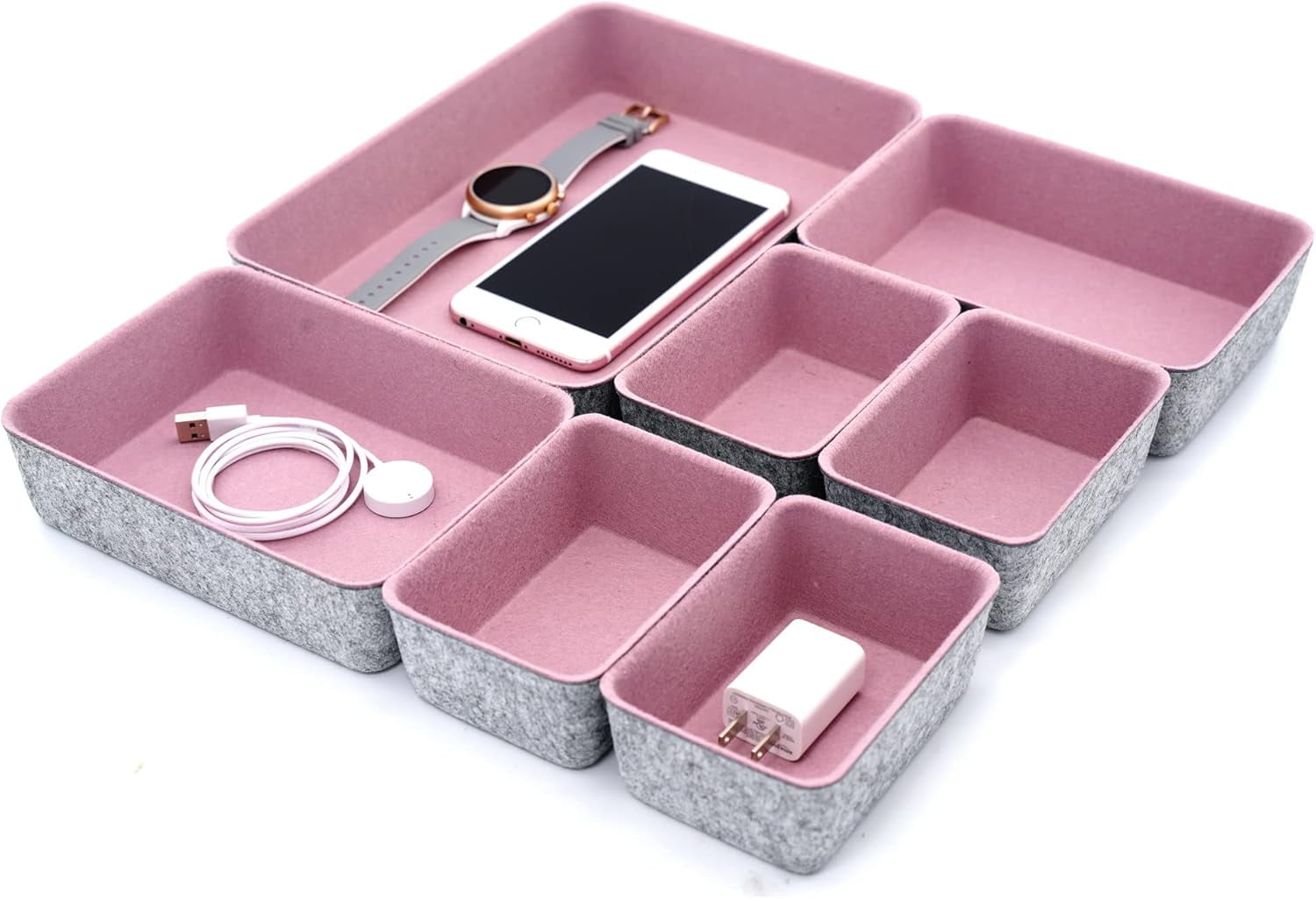 xuejumboom LTKIF Drawer organizers tray felt storage bin Shallow Small ...