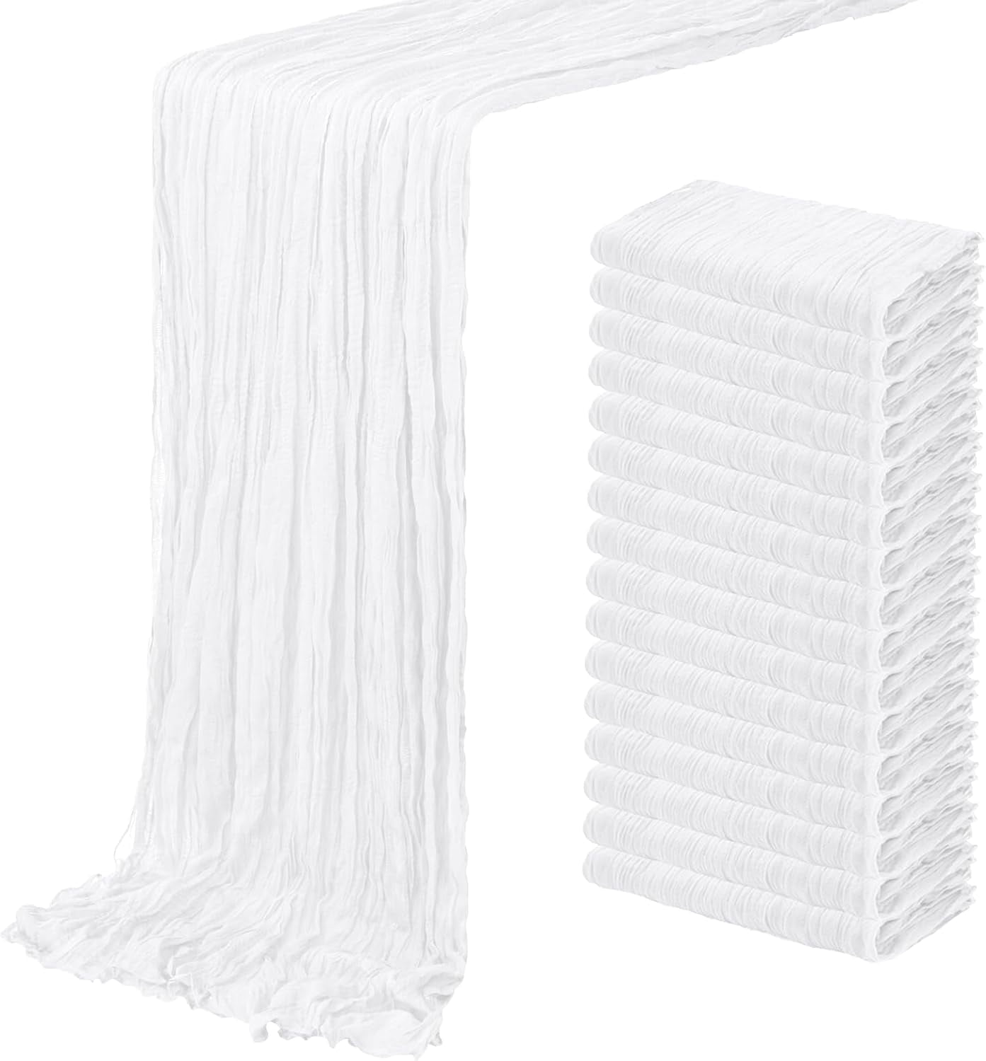 xufxs 4 Pack Light Pink Cheesecloth Table Runner 20 x 120 inch Gauze ...
