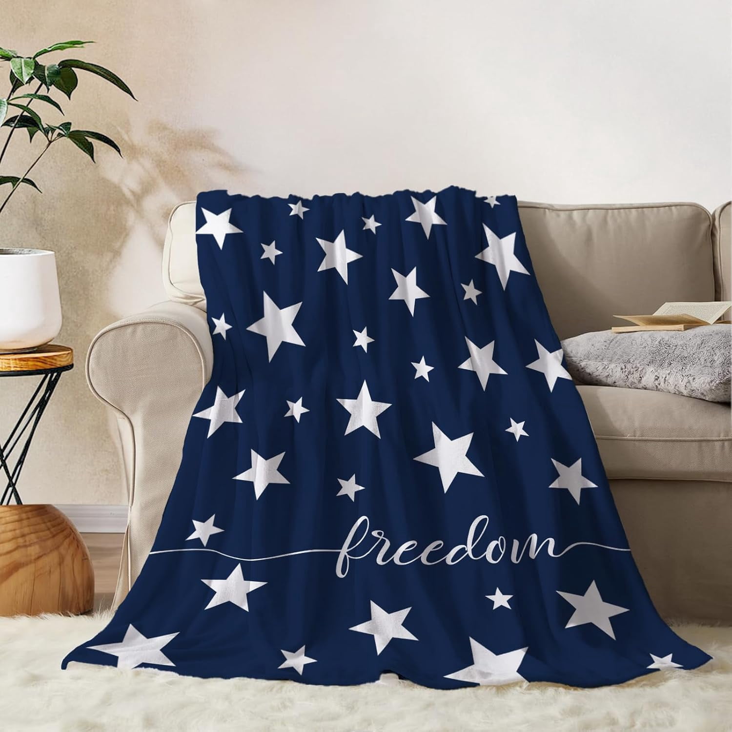 xuhooa Patriotic Throw Blanket for Kids Small 4th of July Memorial Day ...