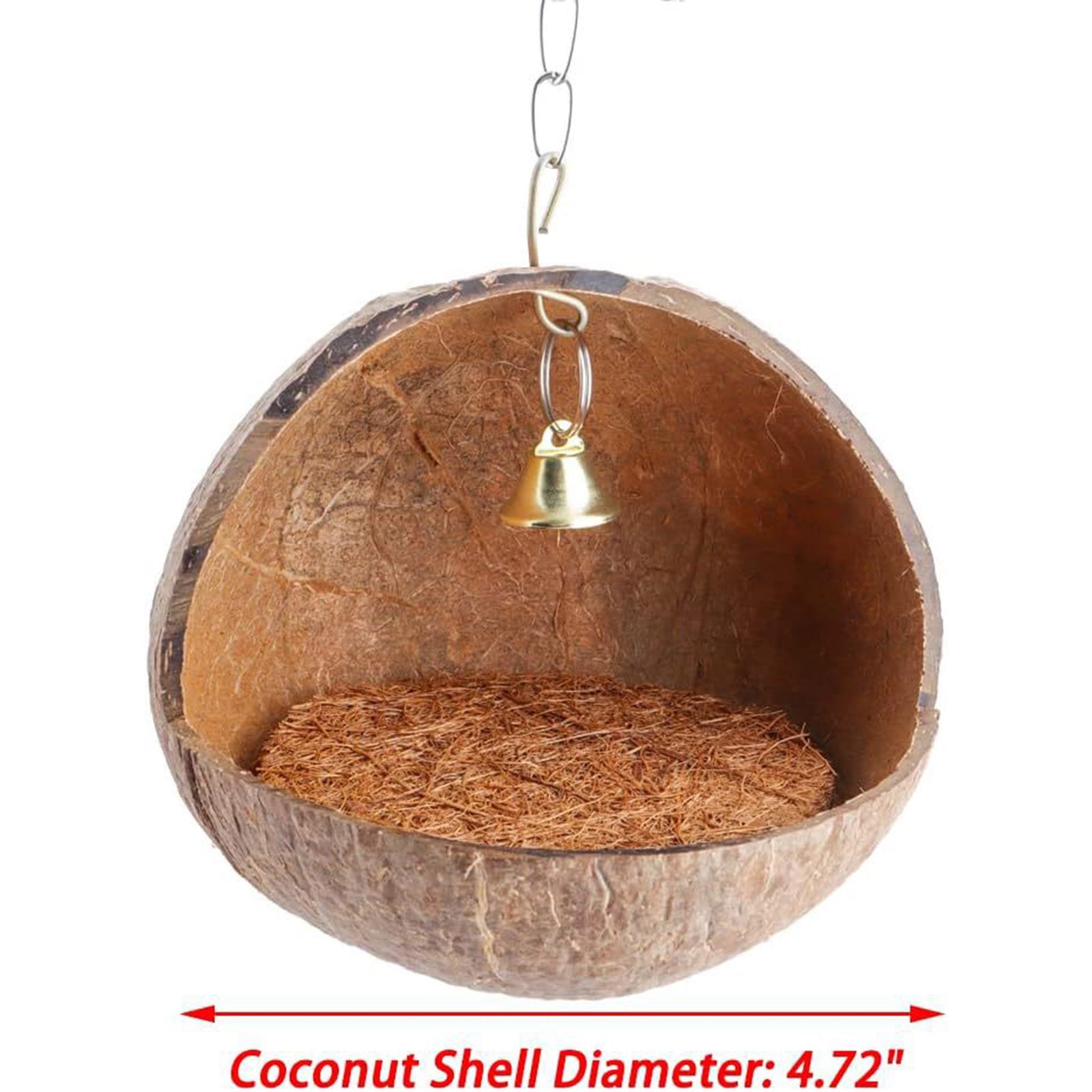 xuyanhg Natural Coconut Bird Nest,Parrot Coco Hut House Bed with ...