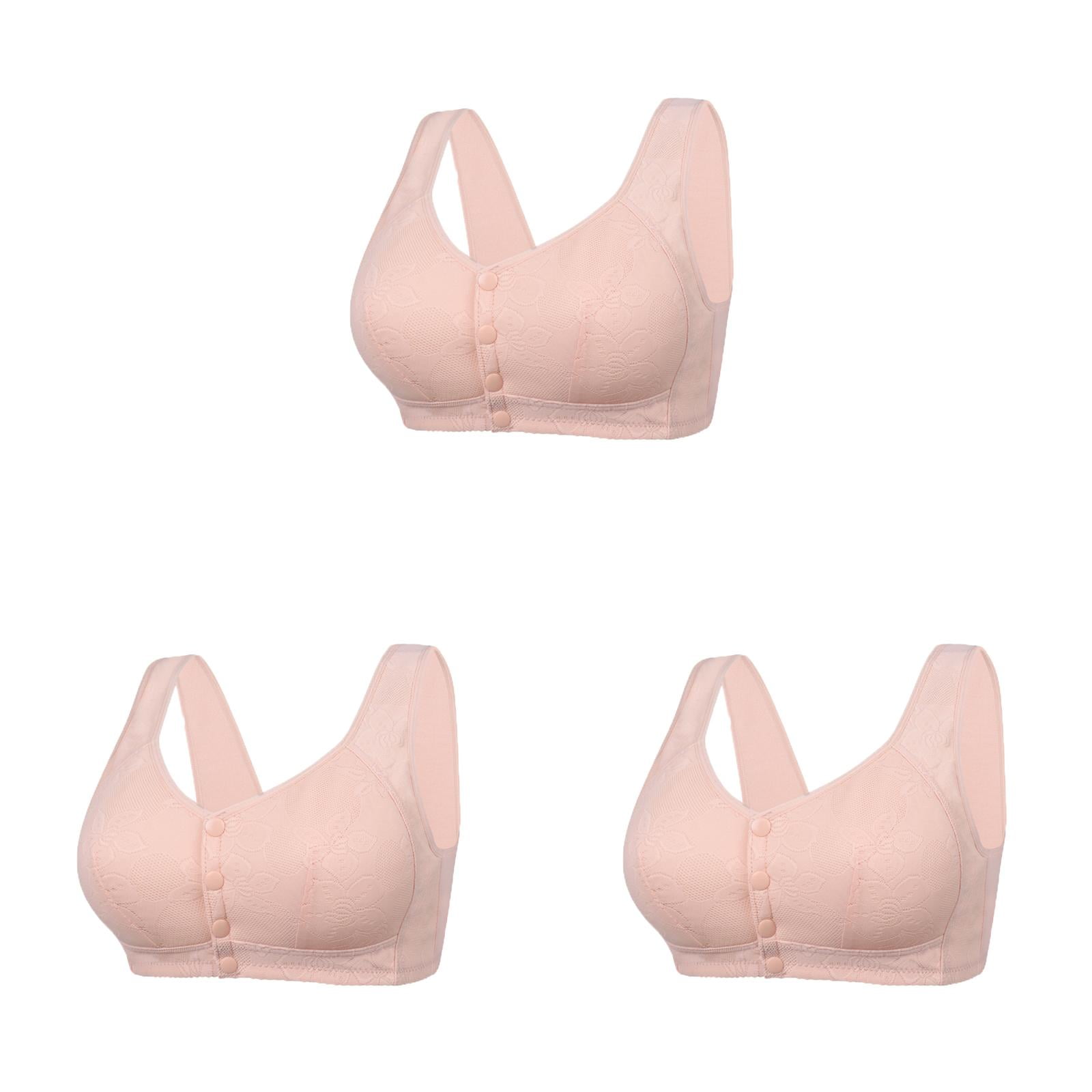 y Lace Front Bras for Women Packs Button Shaping Cup Adjustable ...