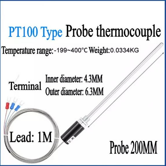 yaaqii 1/2/3/4/5M PT100/K Type Thermocouple Probe Control Temperature ...