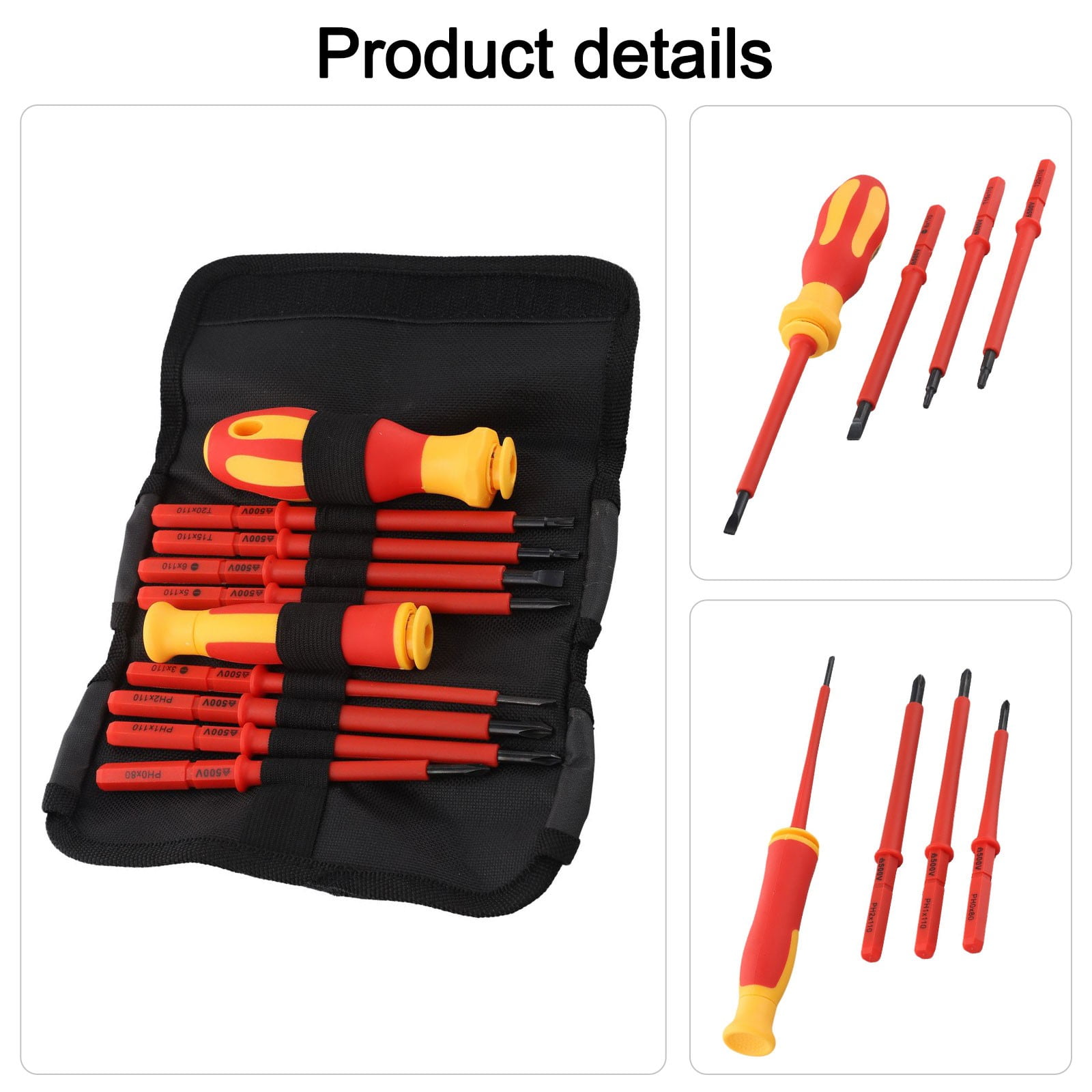 yaaqii 10-Piece Insulated Screwdriver Set | 500V Safety ...