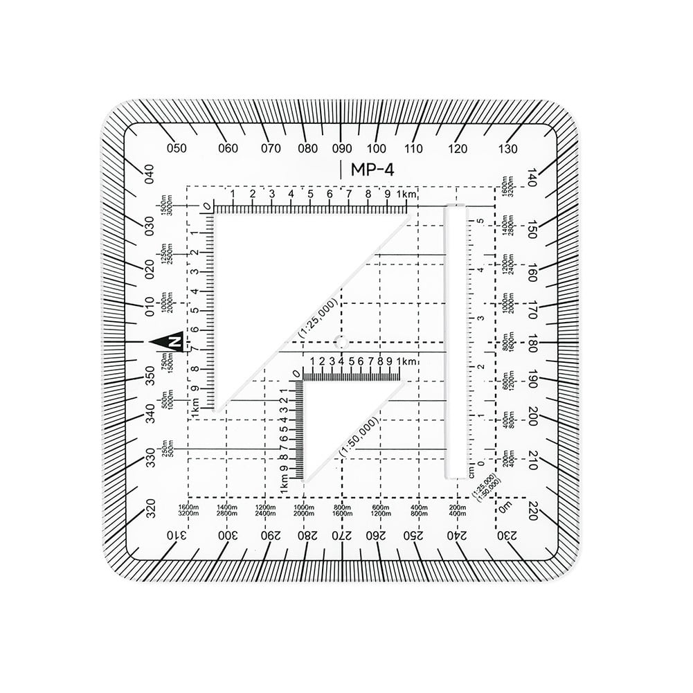 yaaqii 1pcs Grid protractor coordinate scale map land navigation ...