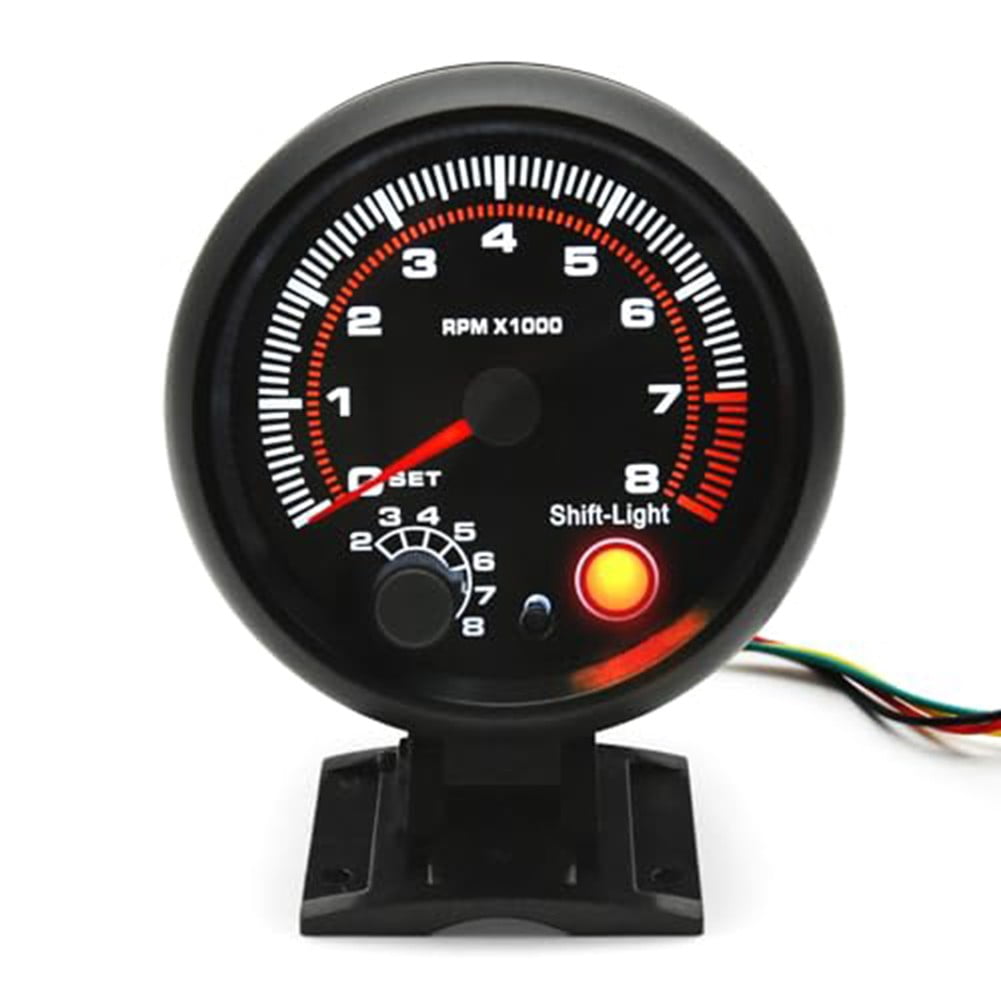 yaaqii 3.75 inch Car Tachometer 12V 0-8000 RPM Engine Speed Gauge for 4 ...