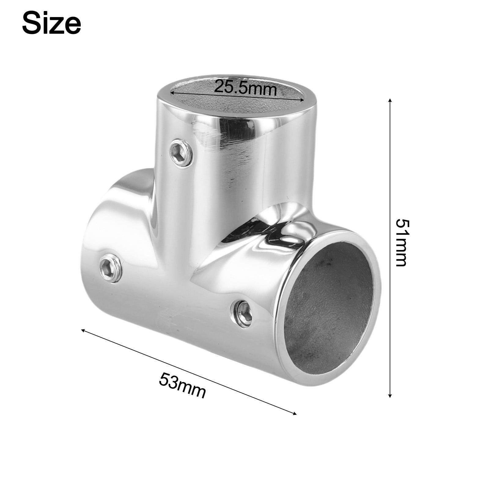 yaaqii 316 Stainless Steel Pipe Tee Connector for Yacht Outdoor Bimini ...