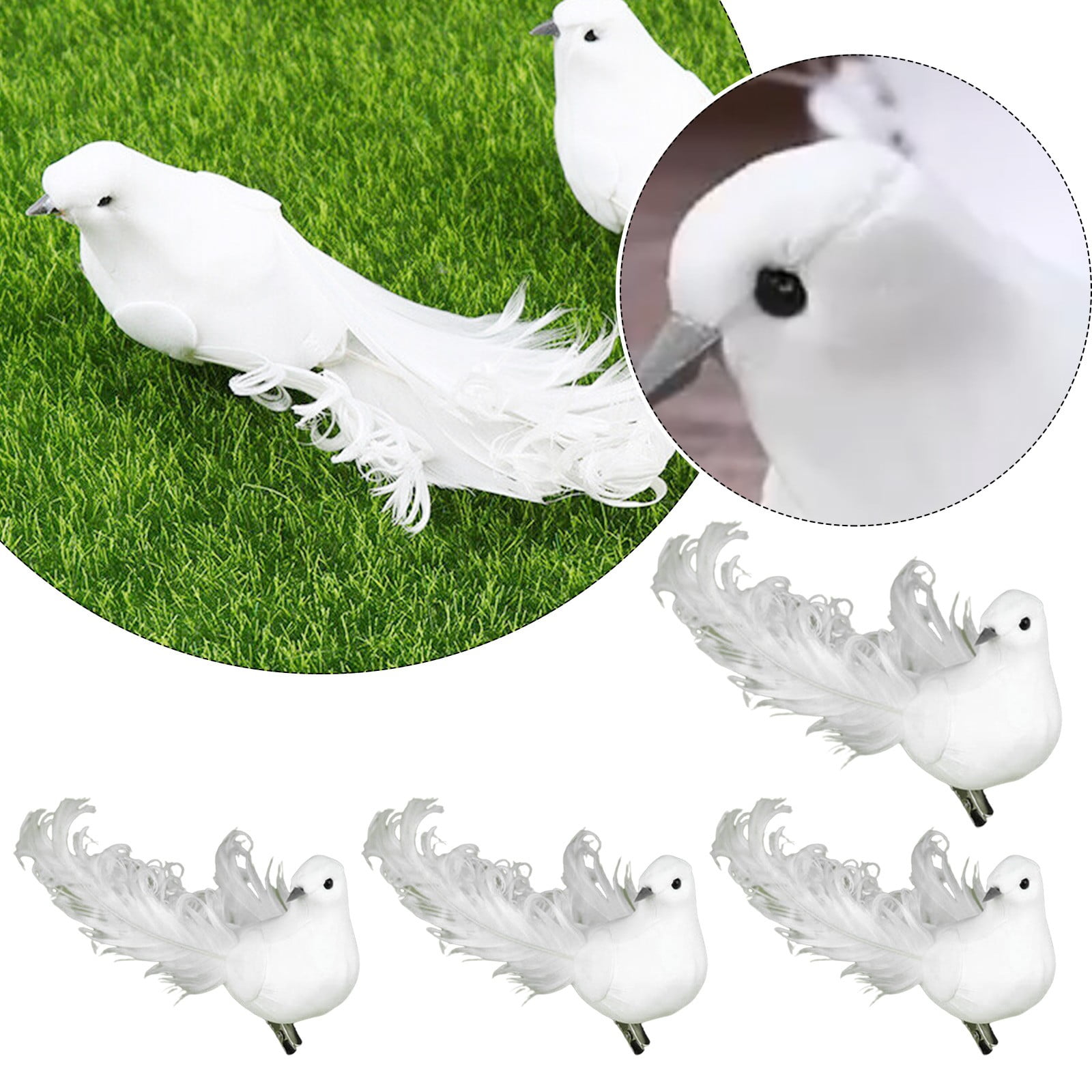 yaaqii 4 Pack of Artificial Doves Foam Doves Peace Doves for Wedding ...