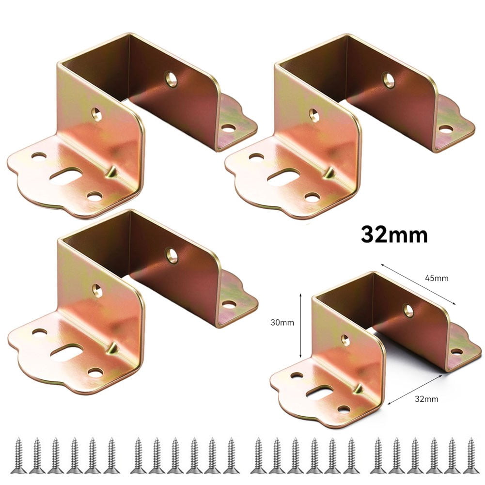 yaaqii 4PCS U-shaped thickening Bed rail brackets Heavy Duty Metal ...