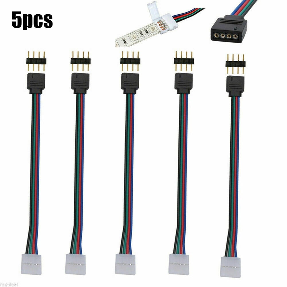 yaaqii 5 x 4PIN Male/Female Connector Wire Cable For 3528 5050 RGB LED Strip Light - Walmart.com