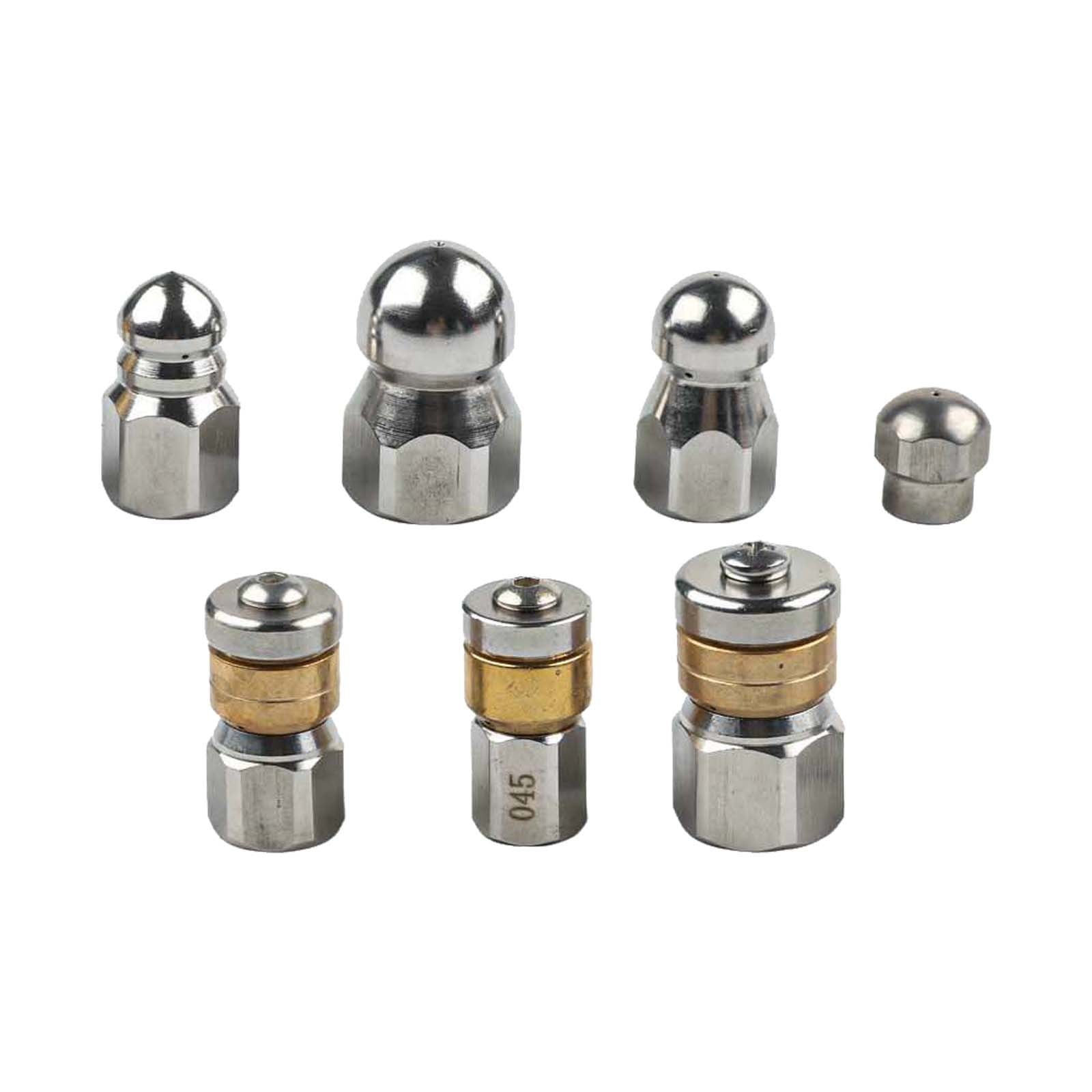 yaaqii 7 Sewer Nozzle Stainless Steel Pressure Nozzle Hose Nozzl 4000 ...