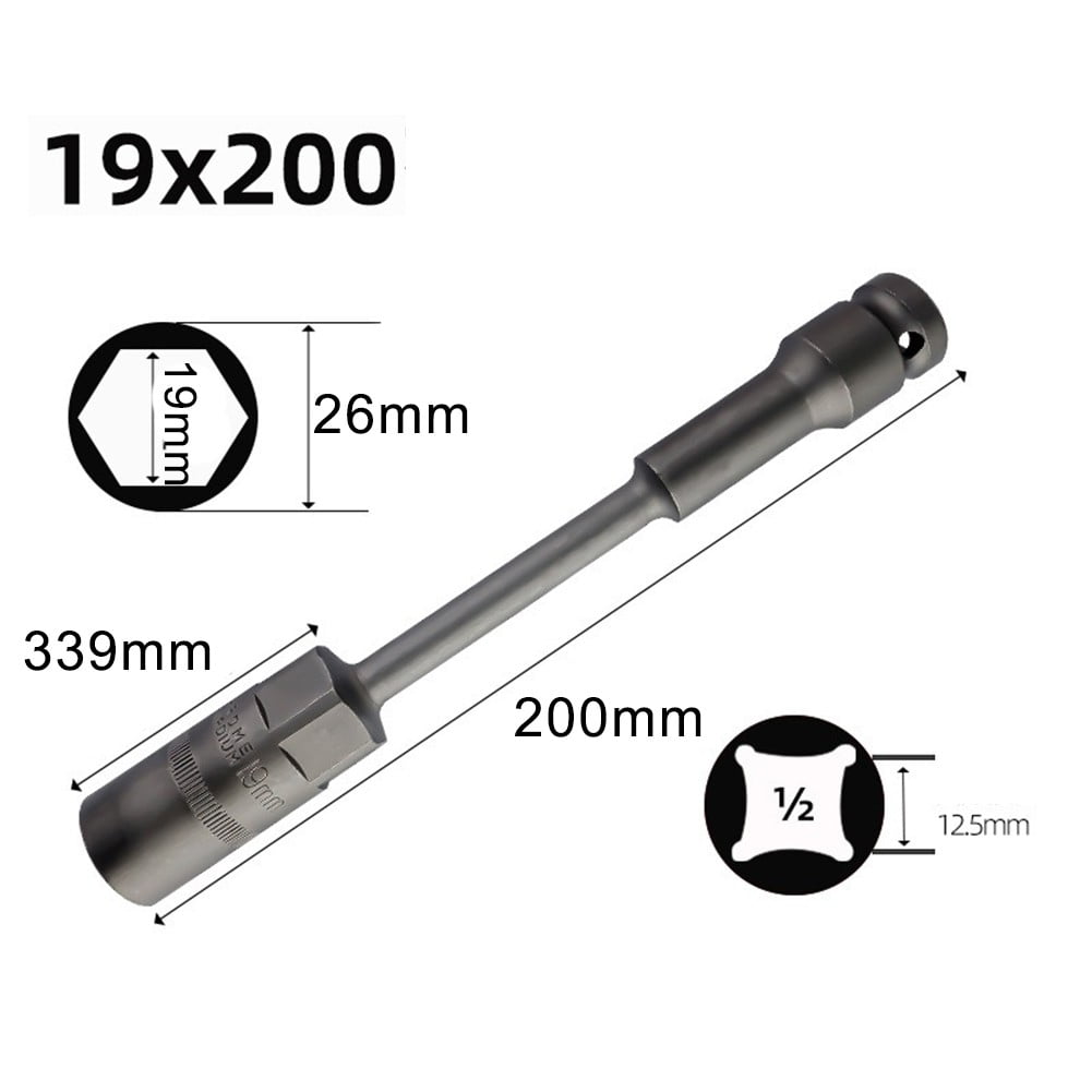 yaaqii 8-19mm Extra Long Thin Wall Socket 200mm Hex Nut Socket Wrenches ...