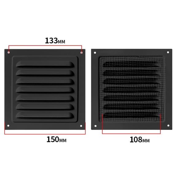 yaaqii Aluminum Vent Grille Cover Square Exterior Wall Air Outlet ...