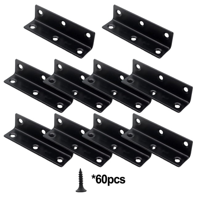 yaaqii Black L Brackets for Wood L Brackets for Raised Garden Bed ...