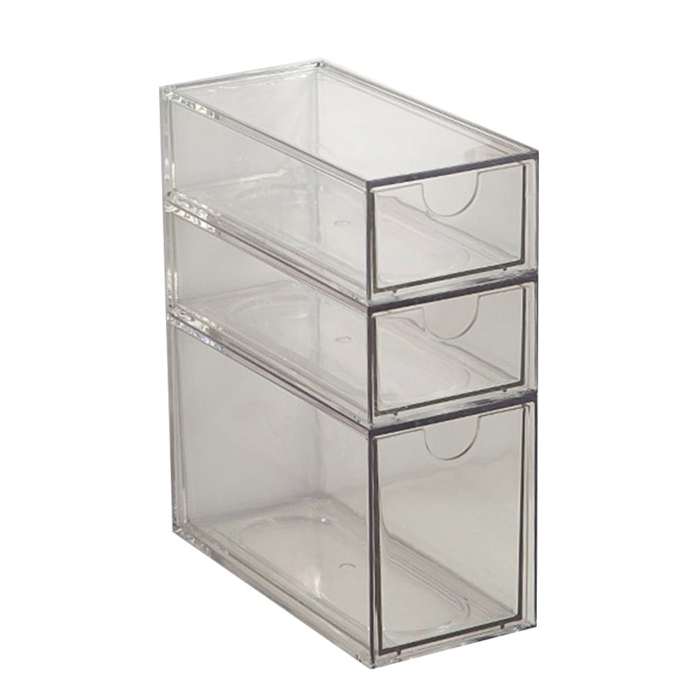 yaaqii Desktop Storage Box Transparent Acrylic Drawer Storage Cabinet ...
