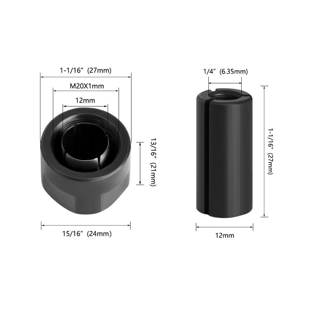 yaaqii M20 6/6.35/8/10mm Collet Chuck Adapter With Nut Engrave Trimming ...