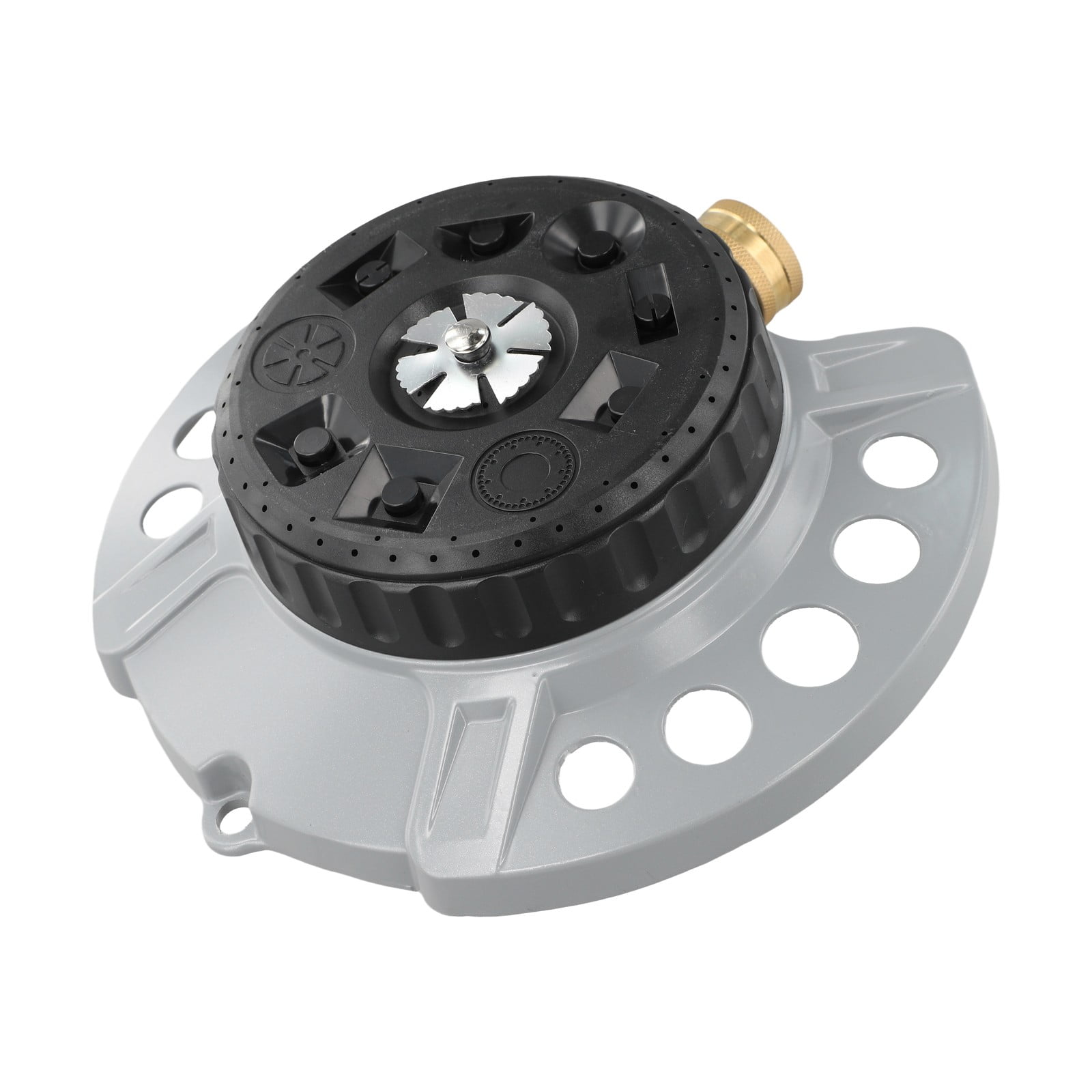 yaaqii Metal Turret 9 Pattern Lawn Sprinkler for Garden Lawn Heavy Duty ...