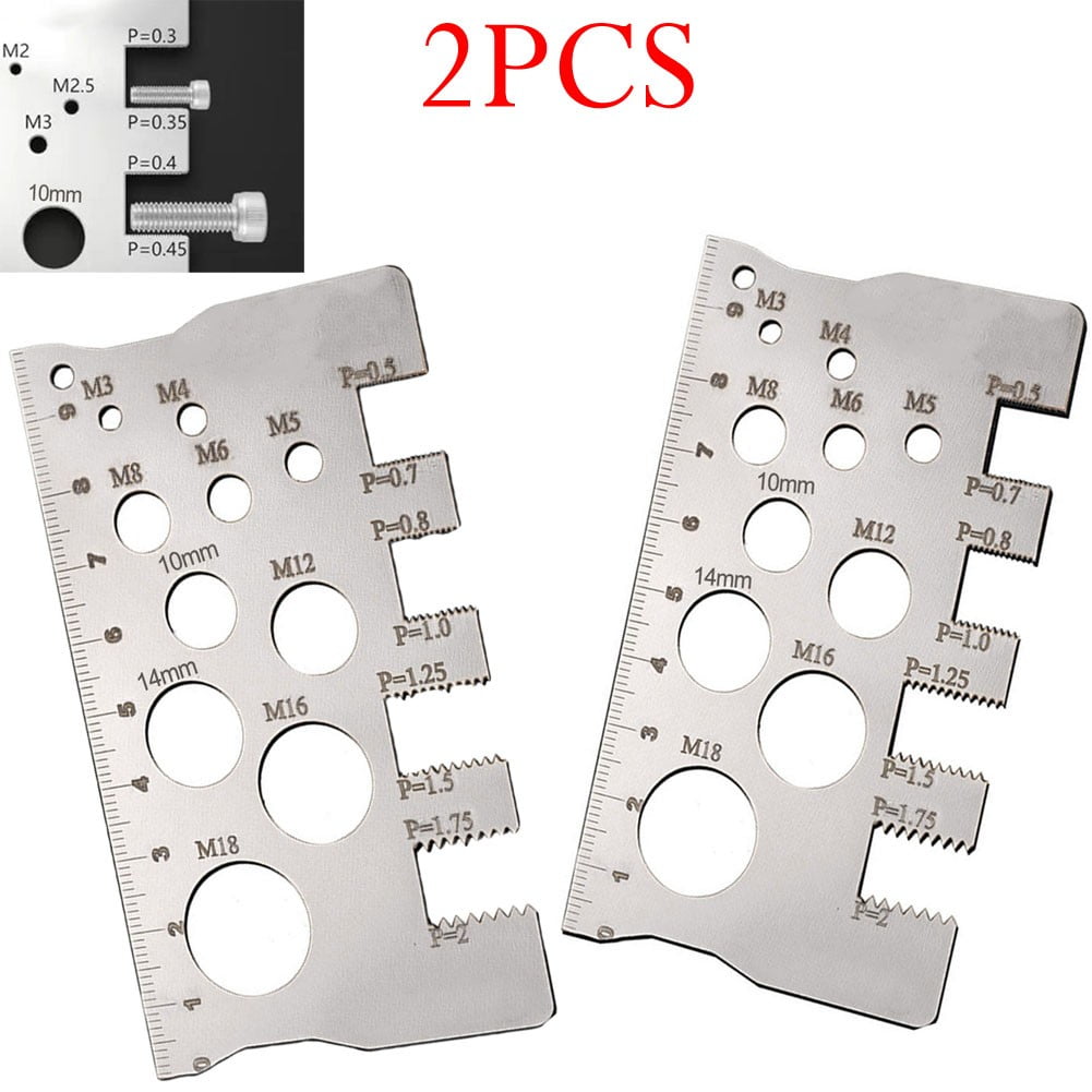 yaaqii Screw Thread Pitch Gauge Ruler Measuring Tool Bolt Nut Metric ...