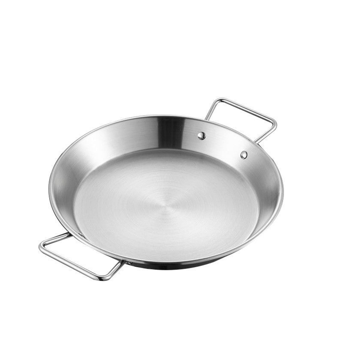 yaaqii Stainless Steel Double Handle Paella Pot Saucepan Flat Bottom ...