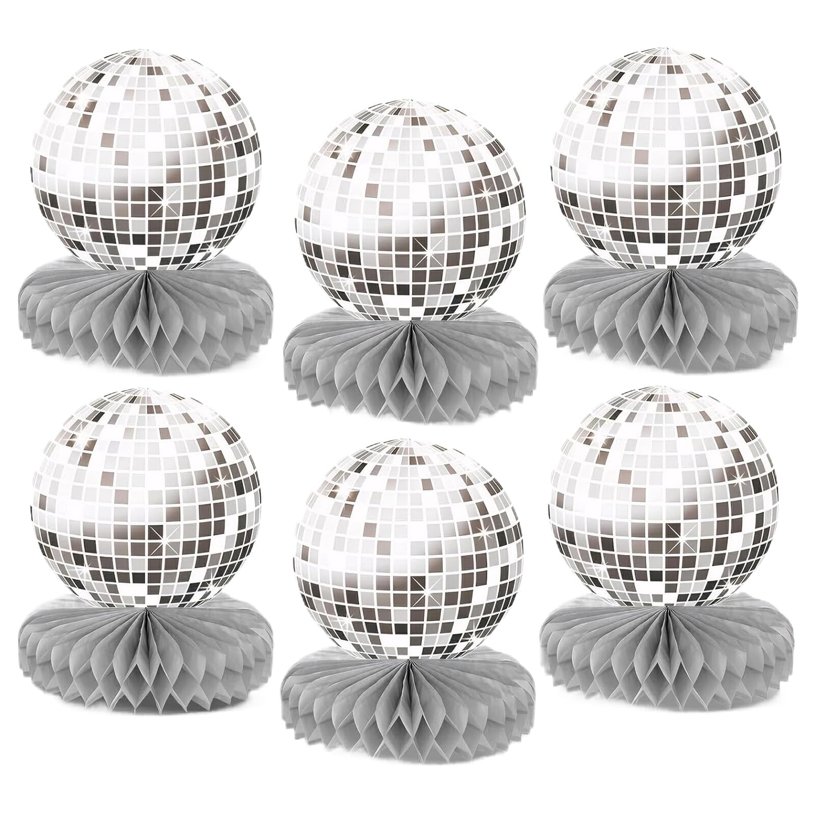 yafuidil 6 Pcs Disco Theme Party Honeycomb Centerpieces, 3D Glitter ...