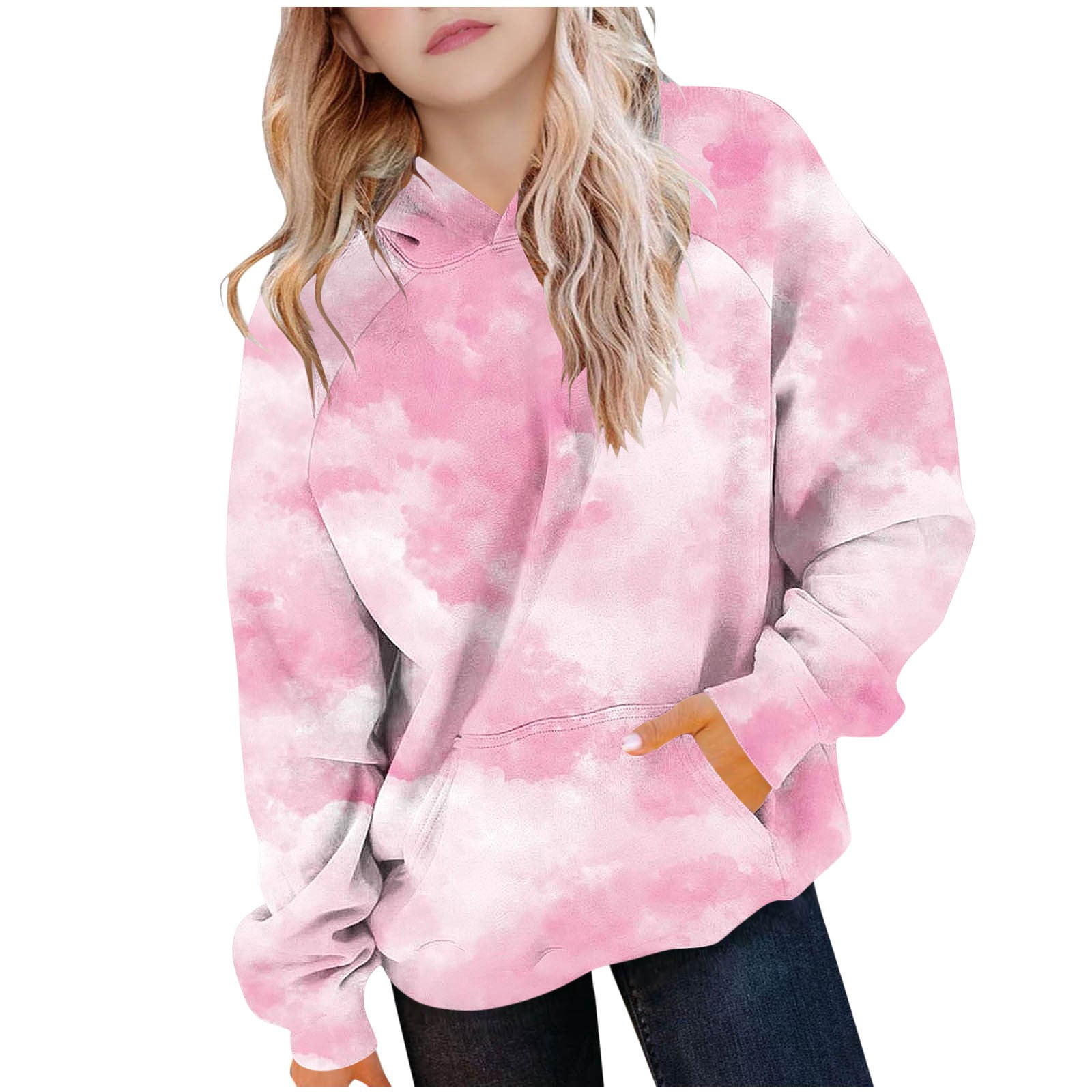 yardsong Girls Hoodie Graphic Lightweight Oversized Tie Dye Print ...