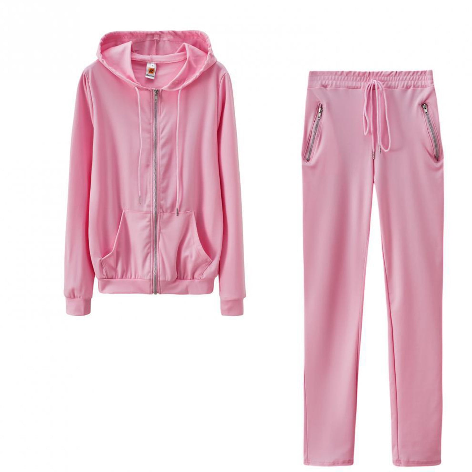 yardsong Jogging Suits for Older Women Full Zip up Hoodie Jacket ...