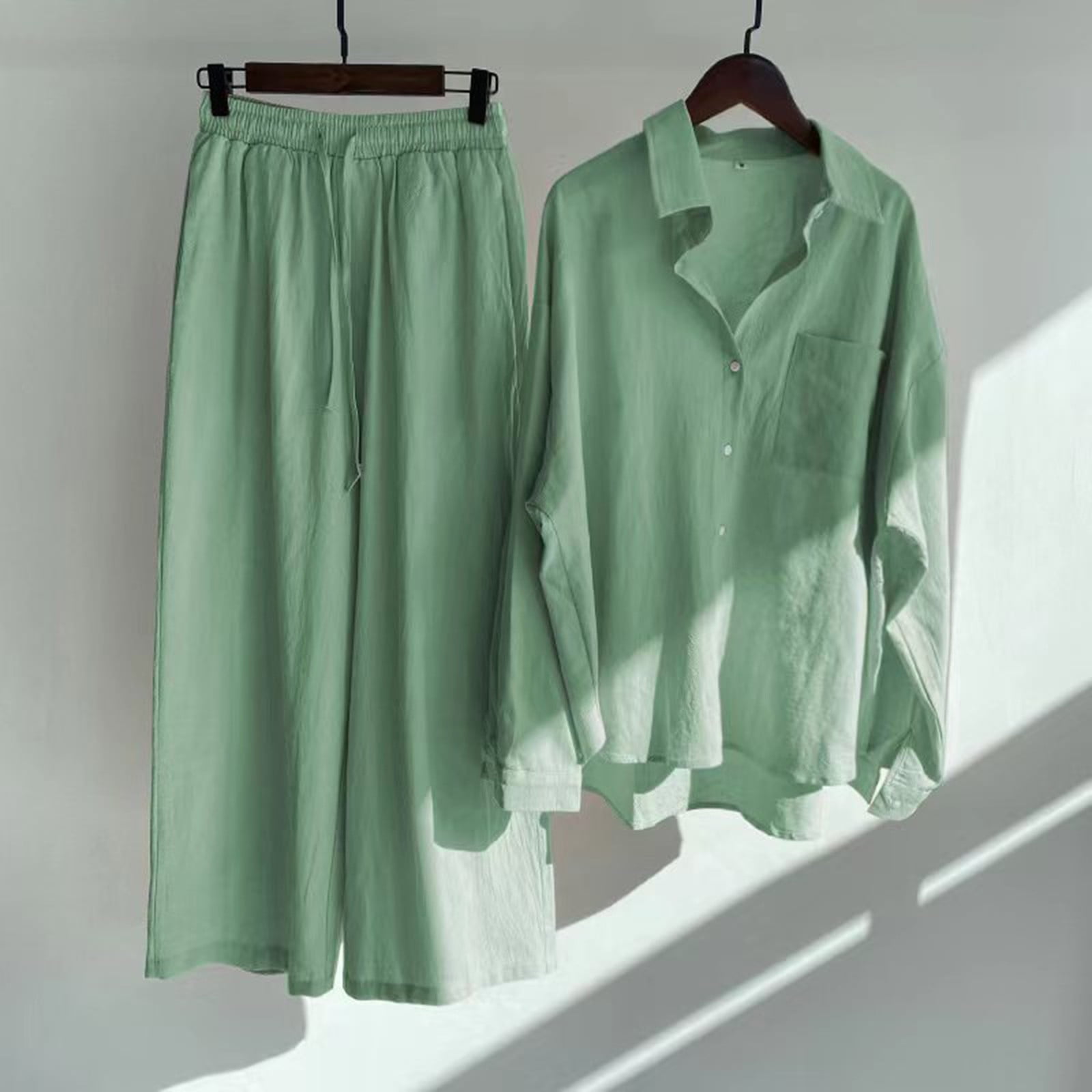 yardsong Womens 2 Piece Outfits Sets Plus Size Loose Fit Solid Color ...