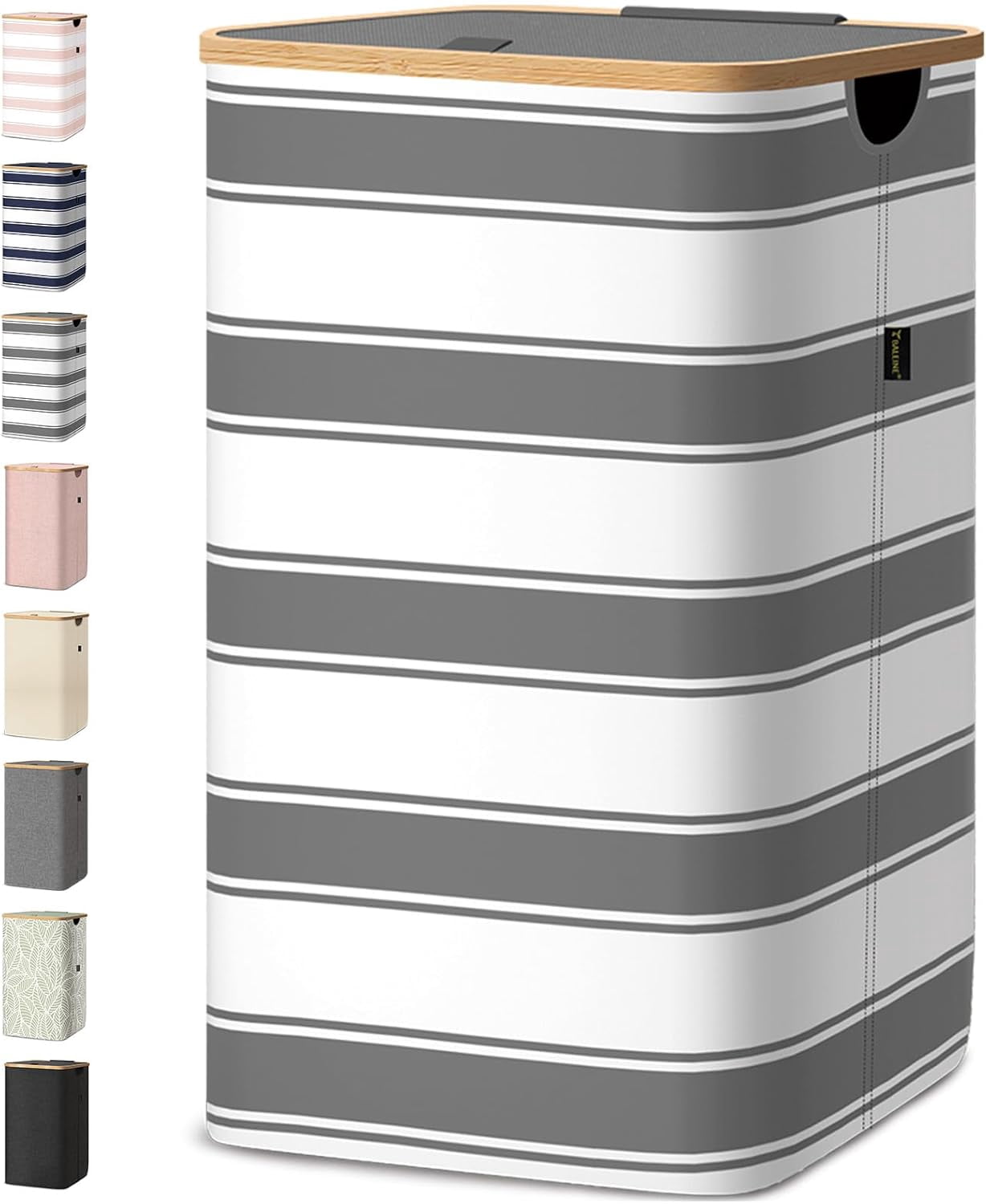 ybtchyw Laundry Hamper with Lid Tall Laundry Baskets with Bamboo Pull ...
