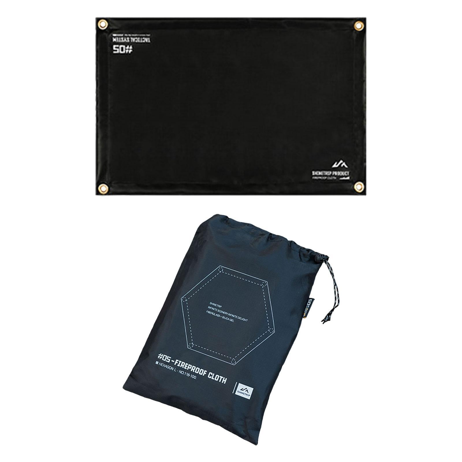 ycbo Fireproof Mat Camping Fire Mat Folding Floor Protection Portable ...