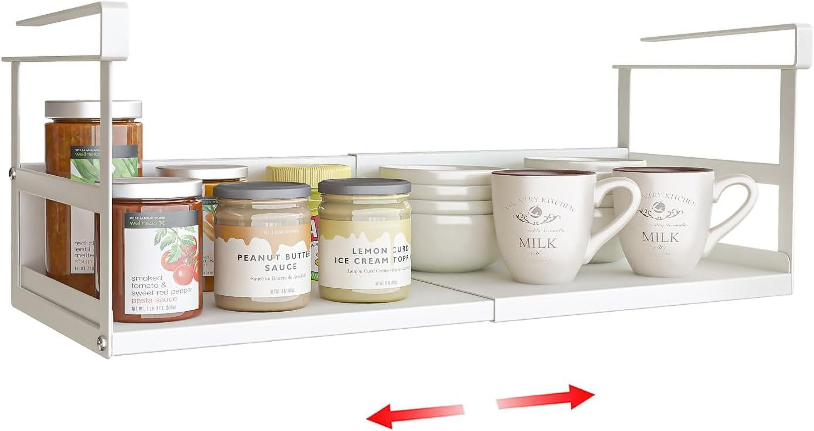 ydxcaqwe Expandable Under Cabinet Shelf Organizer with 0.94-Inch Thick ...