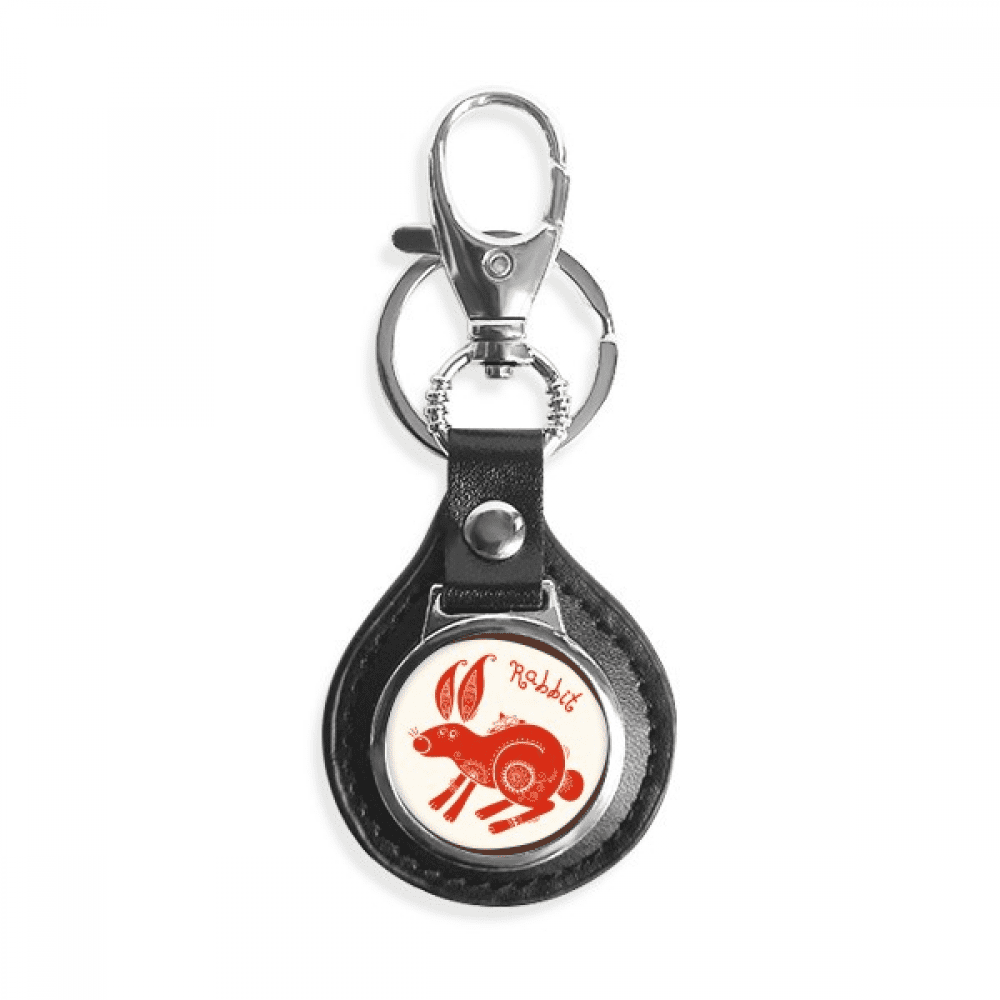 year of rabbits animal china zodiac red key link chain keyholder finder ...