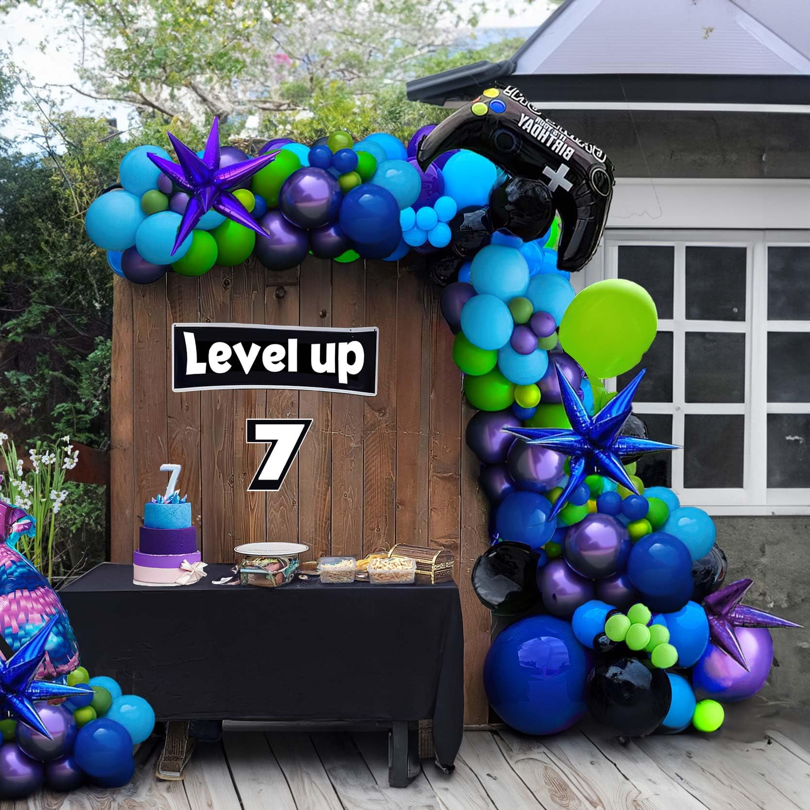yeewaka Video game balloon garland arch kit 140pcs purple blue green ...