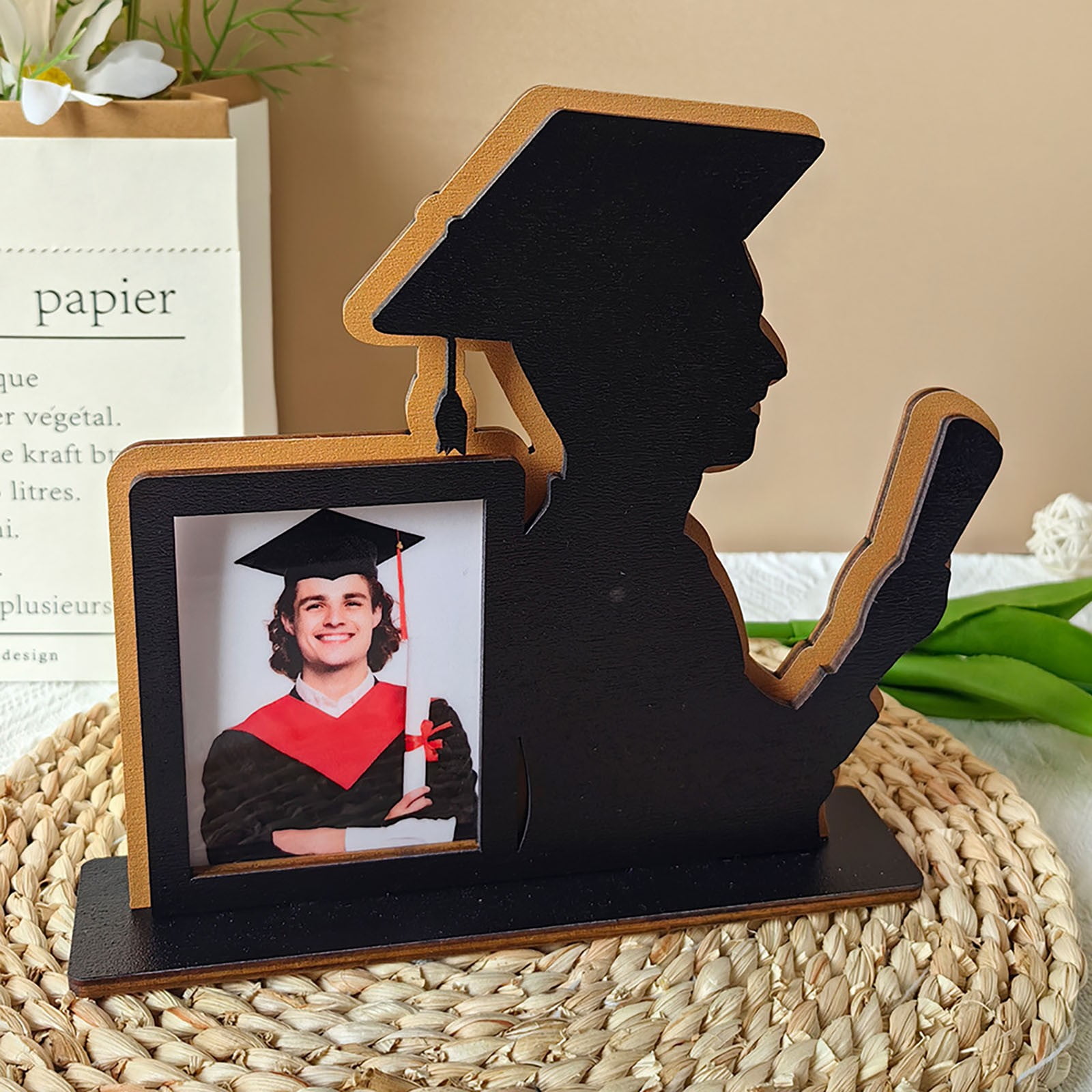 yegeUY 2024 Graduation Season Photo Frame Setup Wooden Combination Boy ...