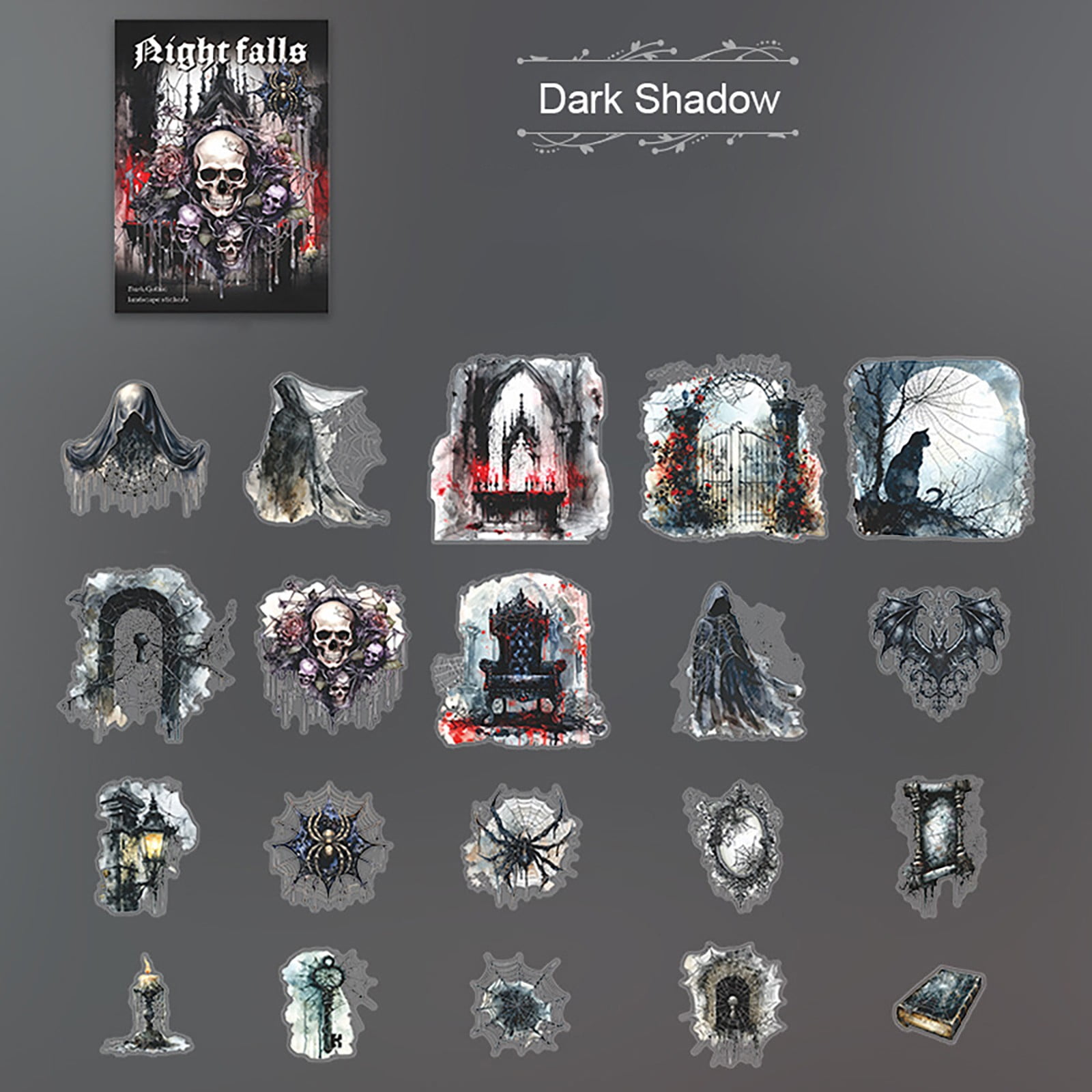 yegeUY A Beautiful Day Dark Gothic Scenery Sticker Pack Nightfall ...