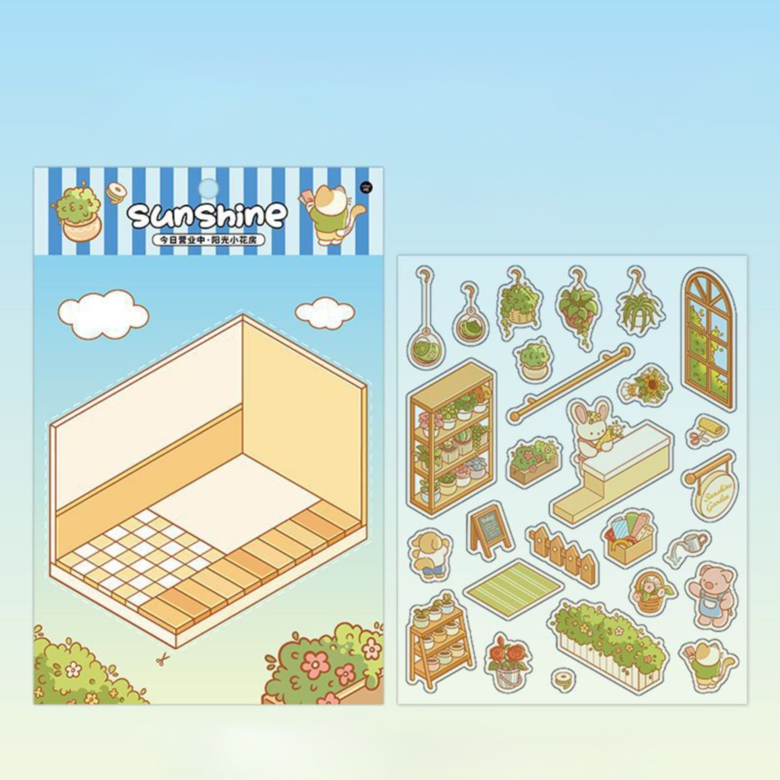 yegeUY DIY 3D House Stickers DIY 3D Three Cabin Stickers Scene Make ...